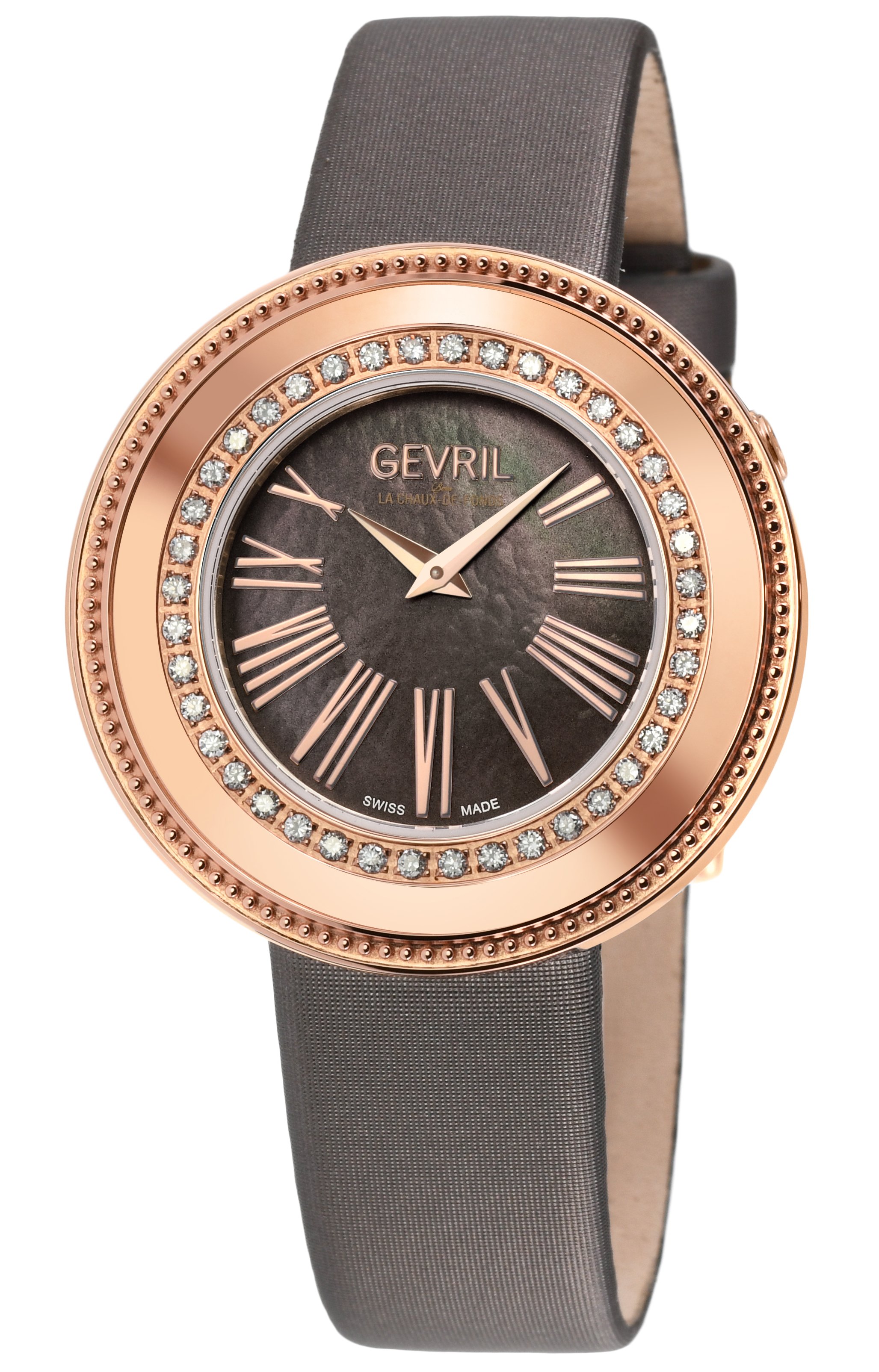 Gevril Women's Gandria Swiss Diamond Bronze Grey MOP Dial, Genuine ...