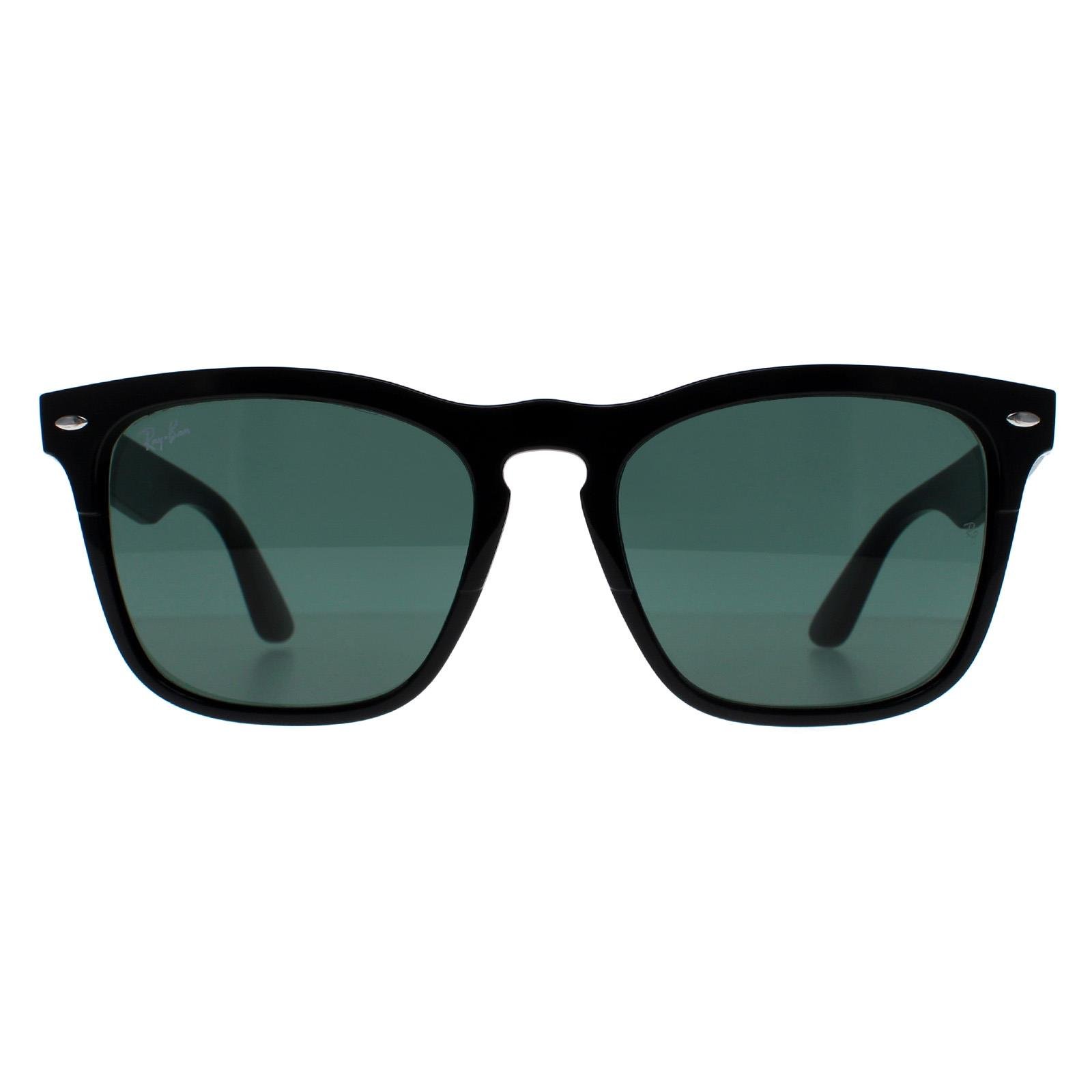 Ray-Ban Square Unisex Polished Black Dark Green RB4487 Steve
