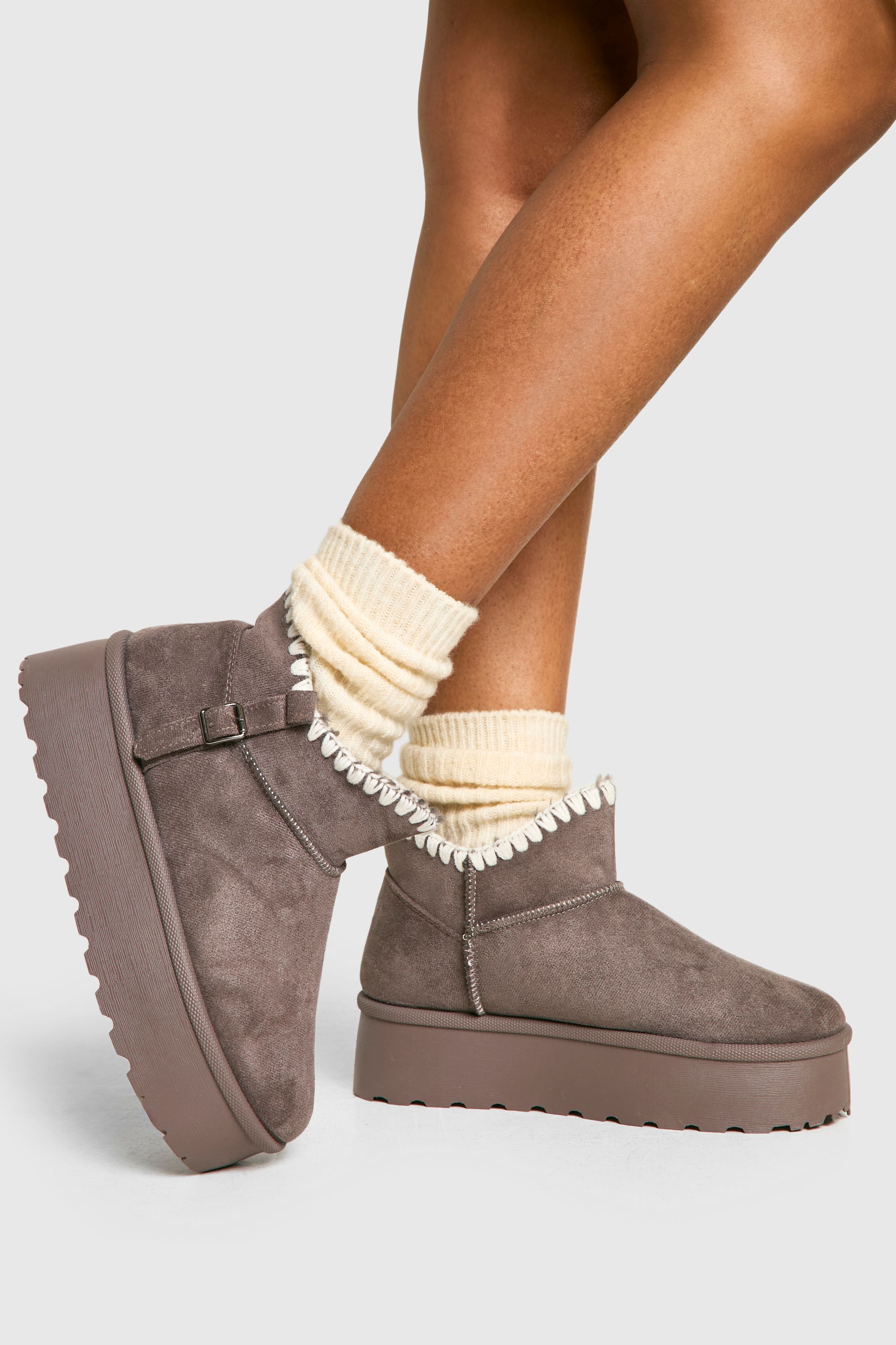 Platform Stitch Detail Cosy Boot