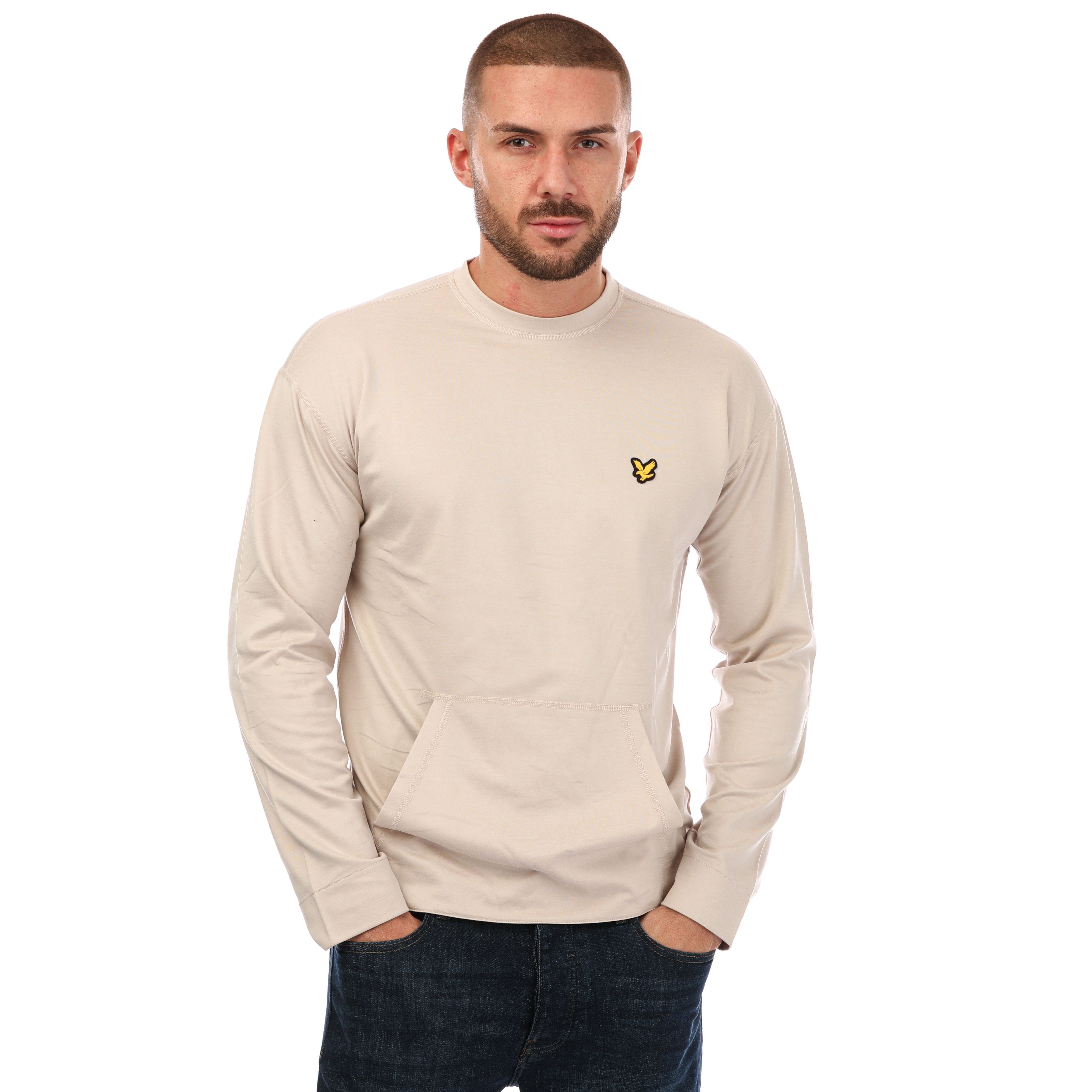 Men's Lyle And Scott Sports Crew Neck Fly Fleece Jumper in Grey