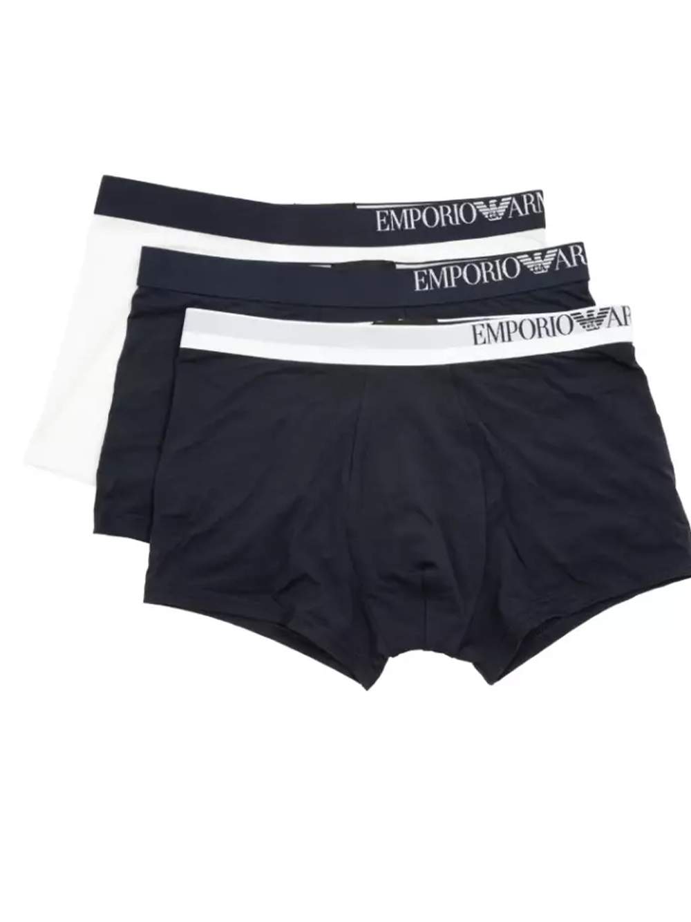 Men's Armani 3 Pack Boxers in Navy-White
