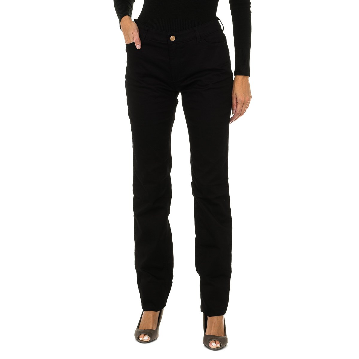 Long stretch fabric pants 6Y5J85-5DXIZ woman