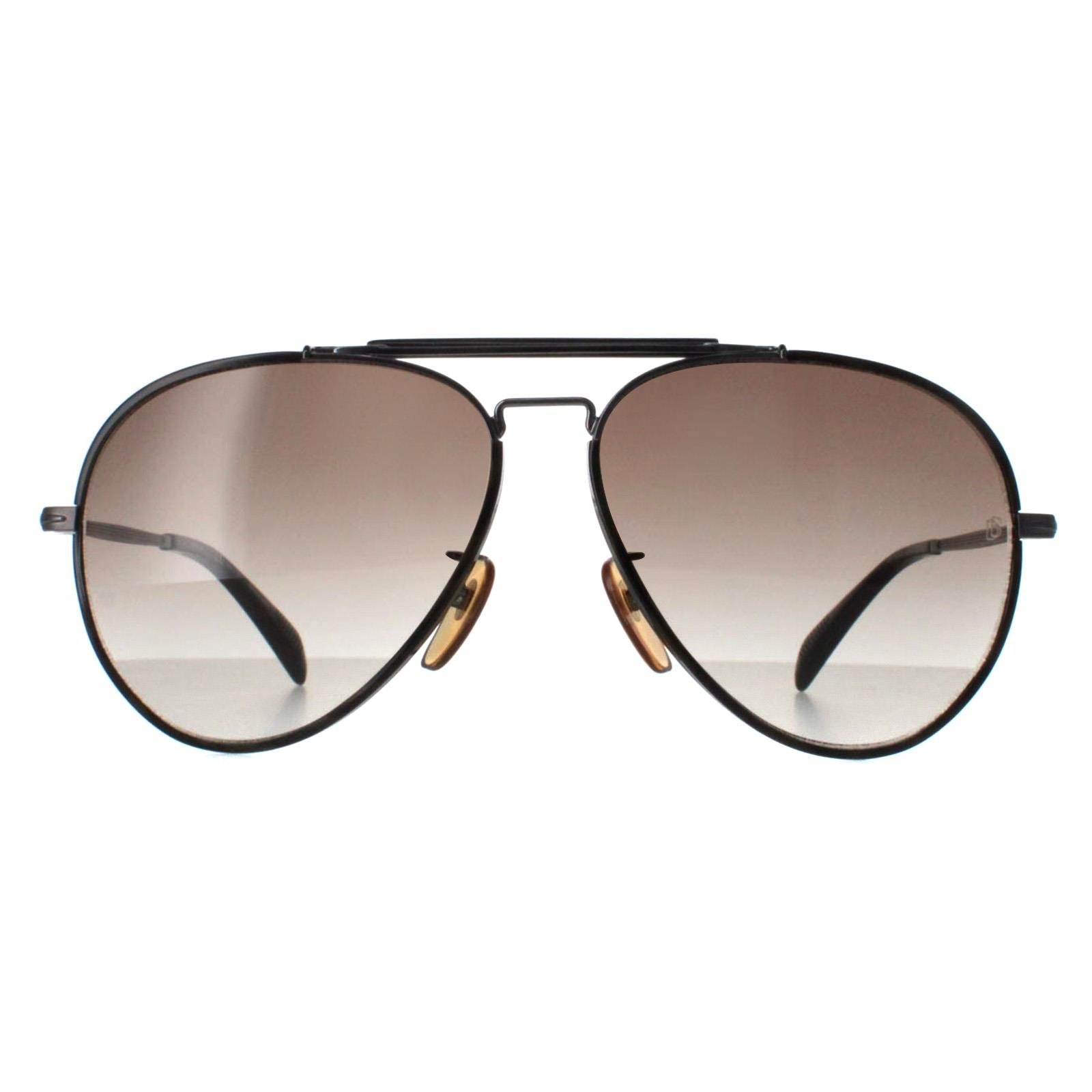 David Beckham Aviator Mens Dark Ruthenium Brown Gradient DB7003/S