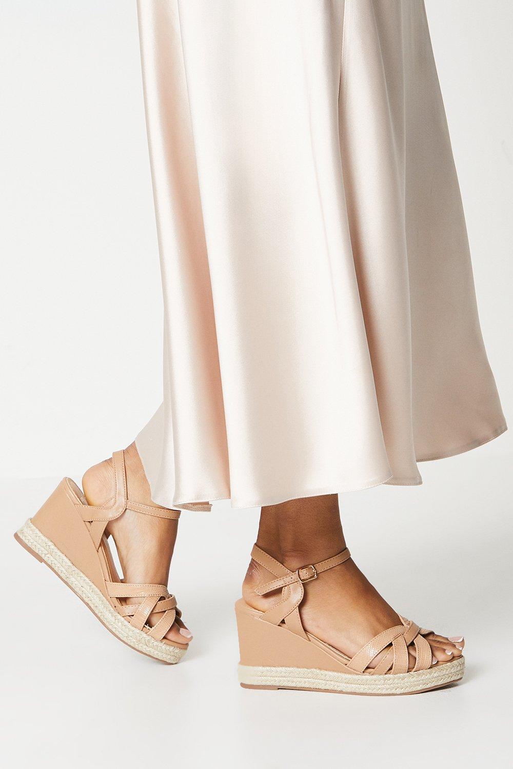 Extra Wide Fit Riri Curved Strap Wedges