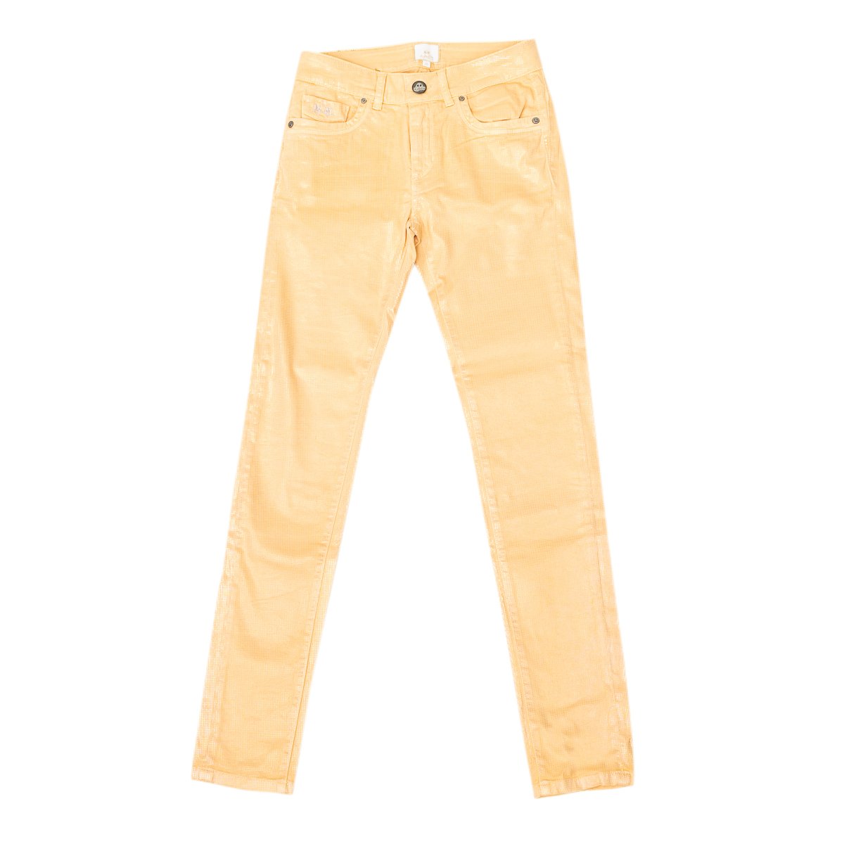 Shiny stretch pants with skinny-cut hems JWT010 woman