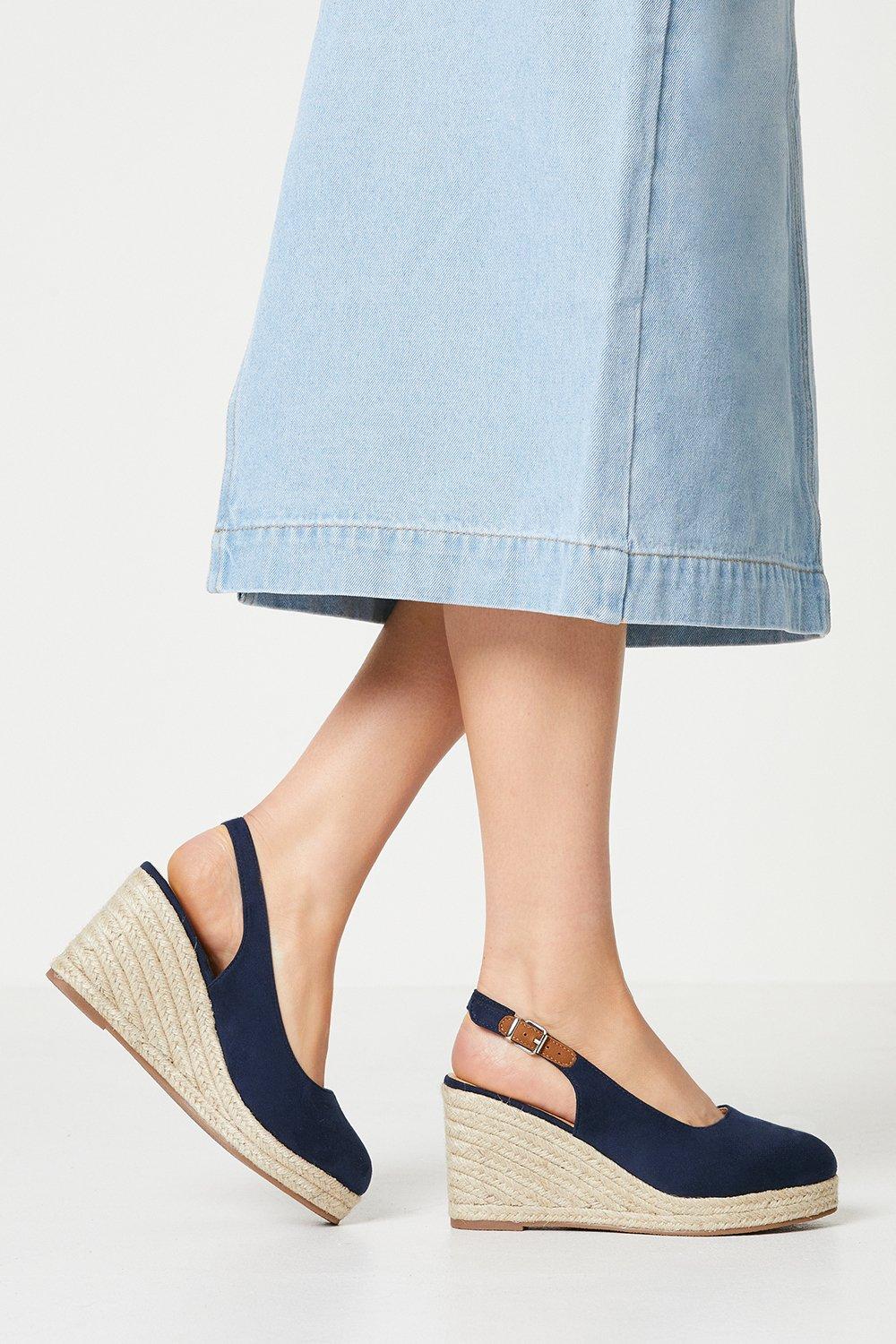 Wide Fit Rosalie Slingback Espadrille Wedges