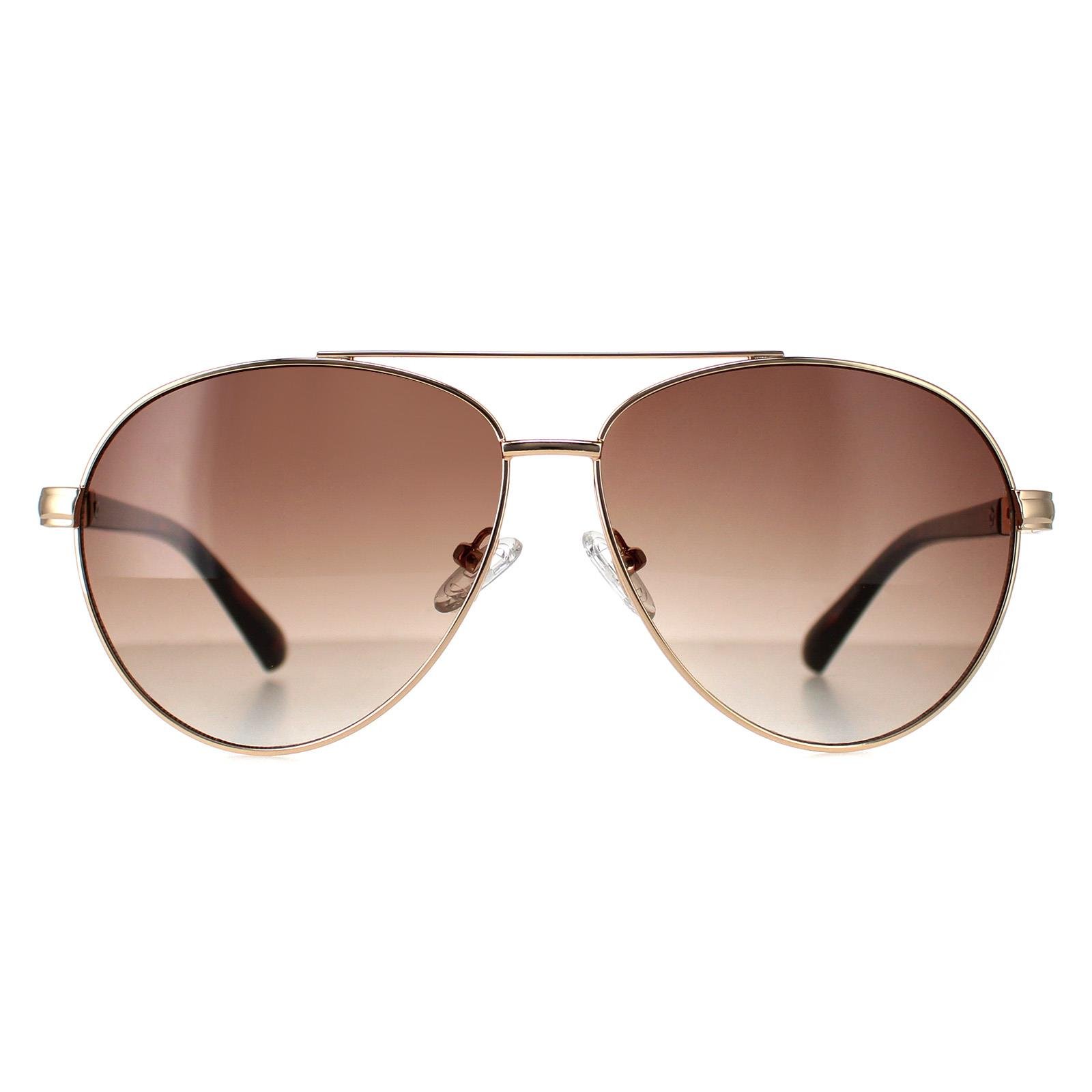 Guess Aviator Mens Gold Brown Gradient GF0221