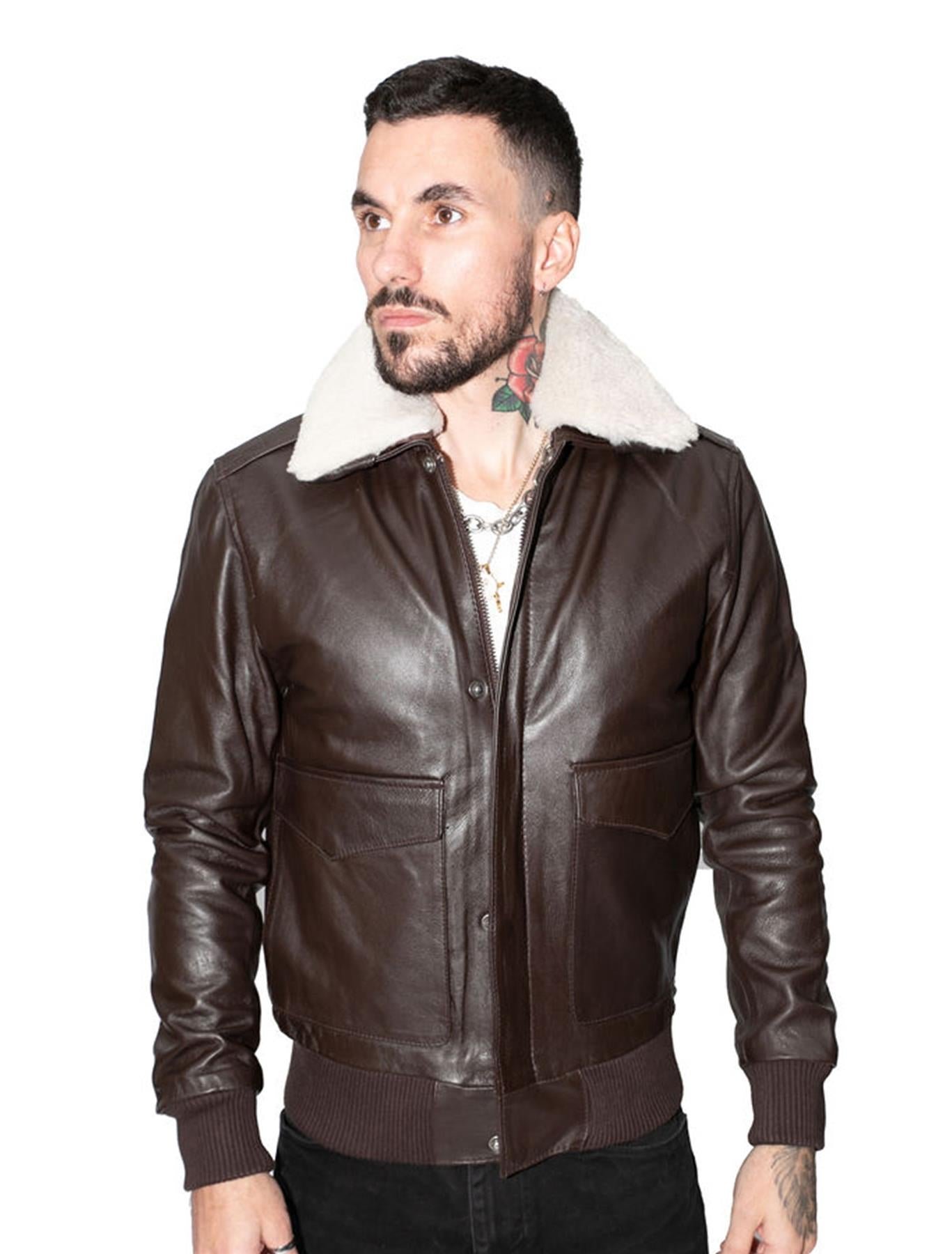 Mens Air Force A2 Cowhide Bomber Jacket-Montreal