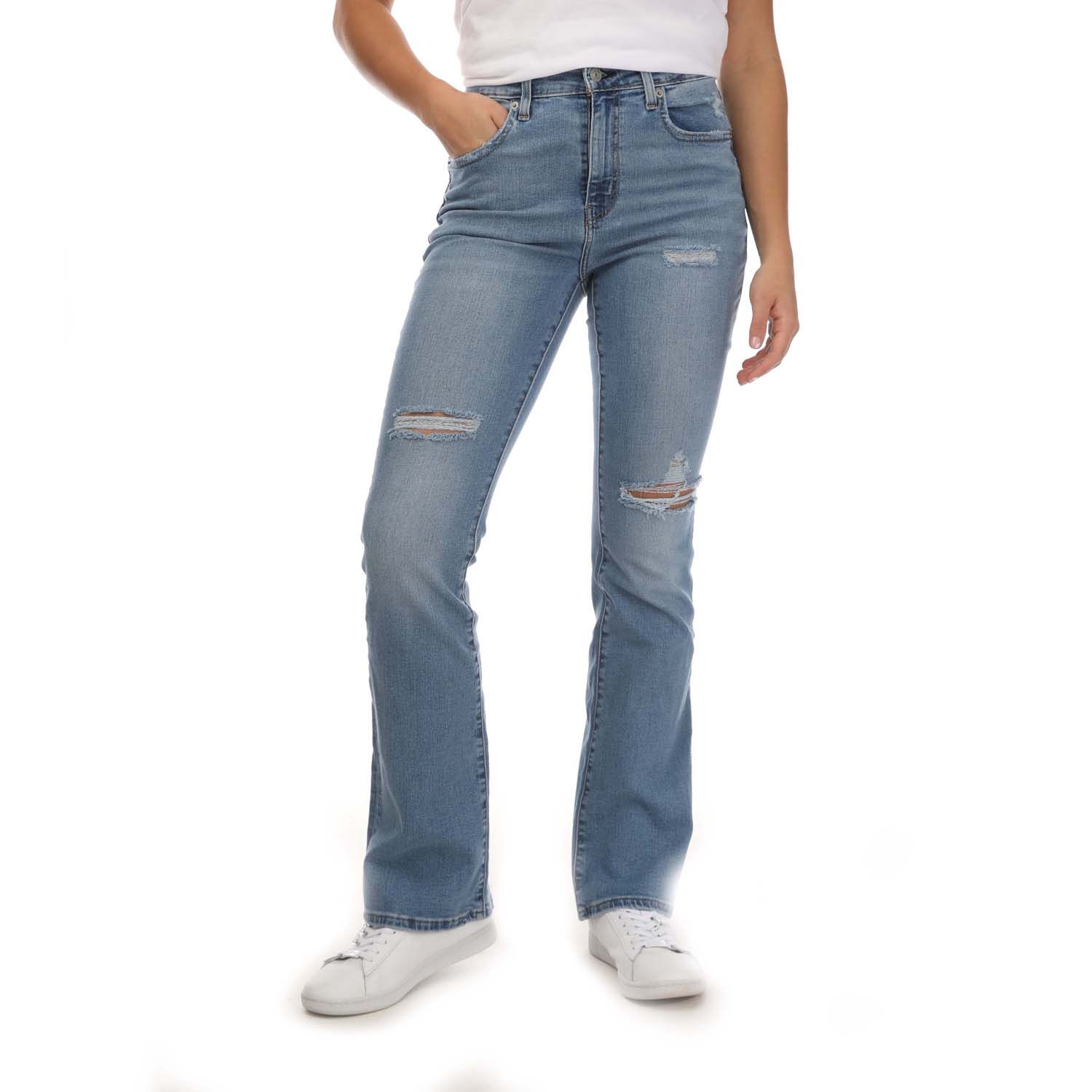 Dames Levis 501 Crop Jeans in Denim