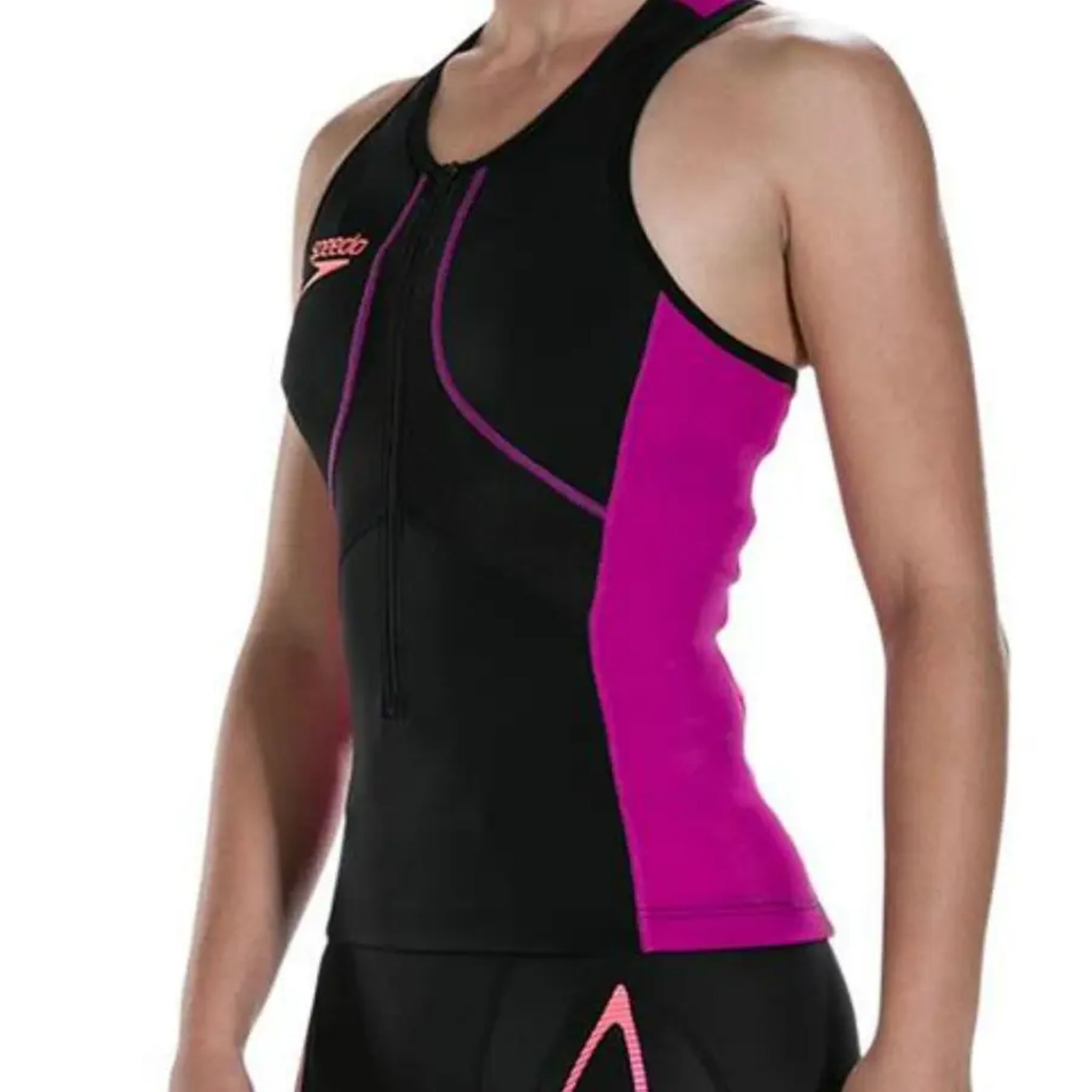 Speedo Fastskin Xenon Tri Singlet Black Purple Womens Swimming Top 8 ...