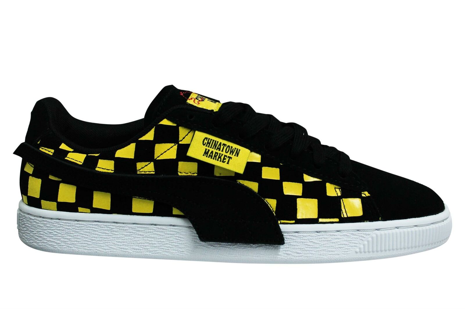 Puma Suede x Chinatown Market Black Yellow Low Lace Up Mens Trainers ...