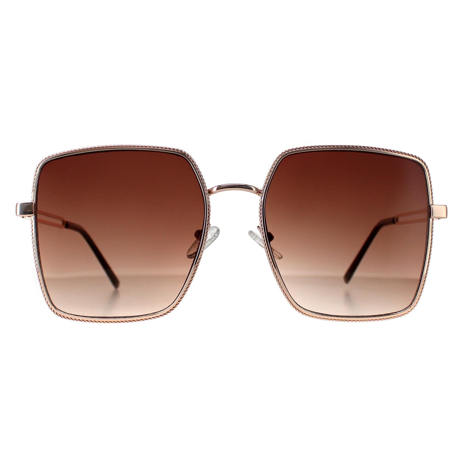 Guess Square Womens Glänzend Rose Gold Braun Gradient GF0419