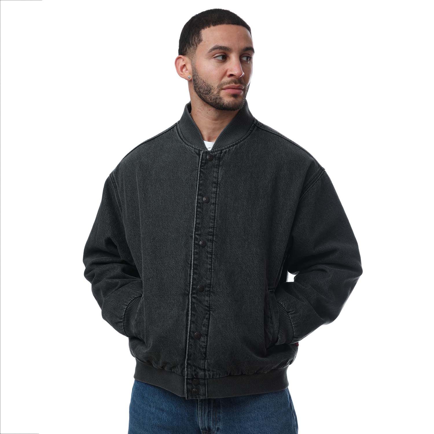 Men's Levis Chesnut Varsity Jacket in Black