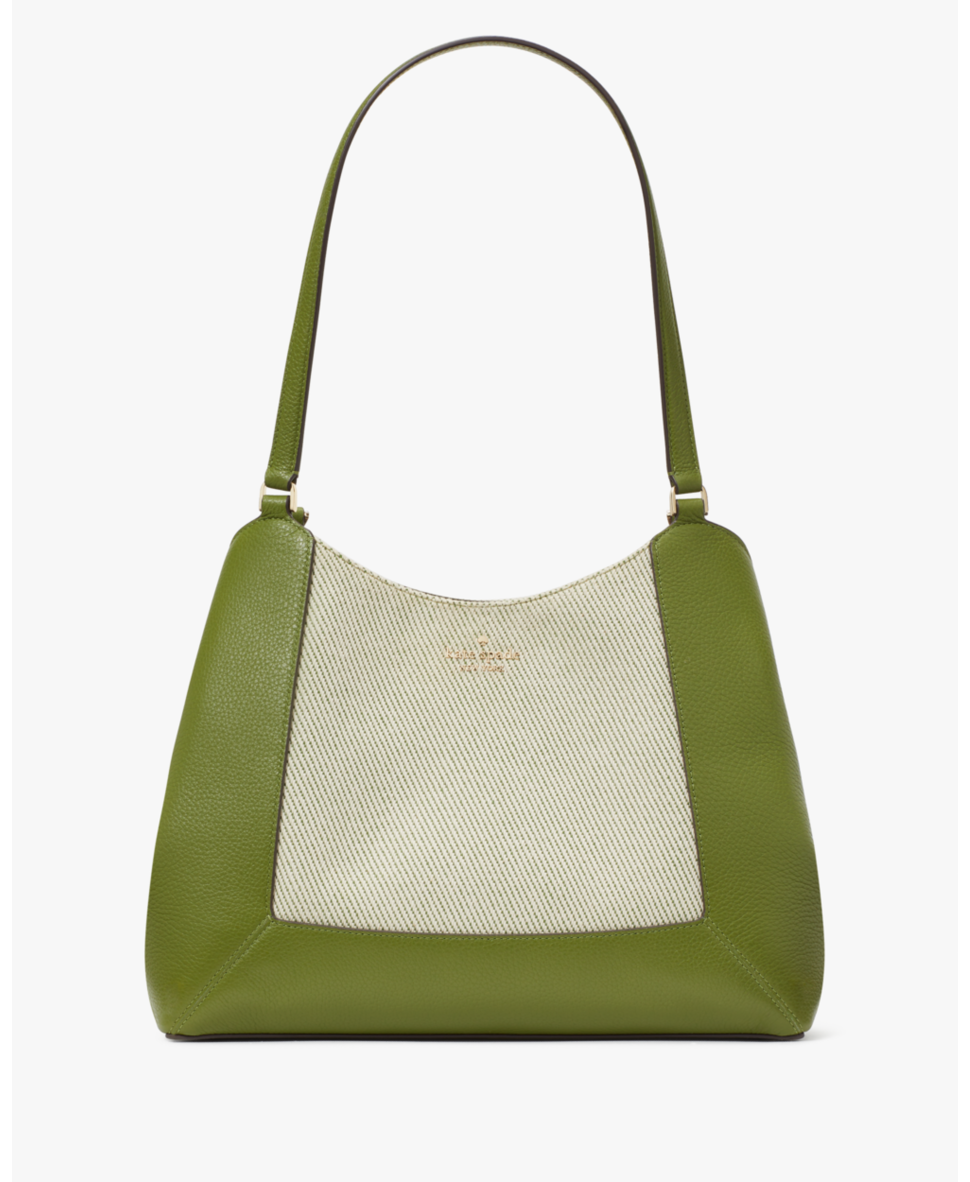 Lena Canvas Colorblock Large Triple Compartment Shoulder Bag