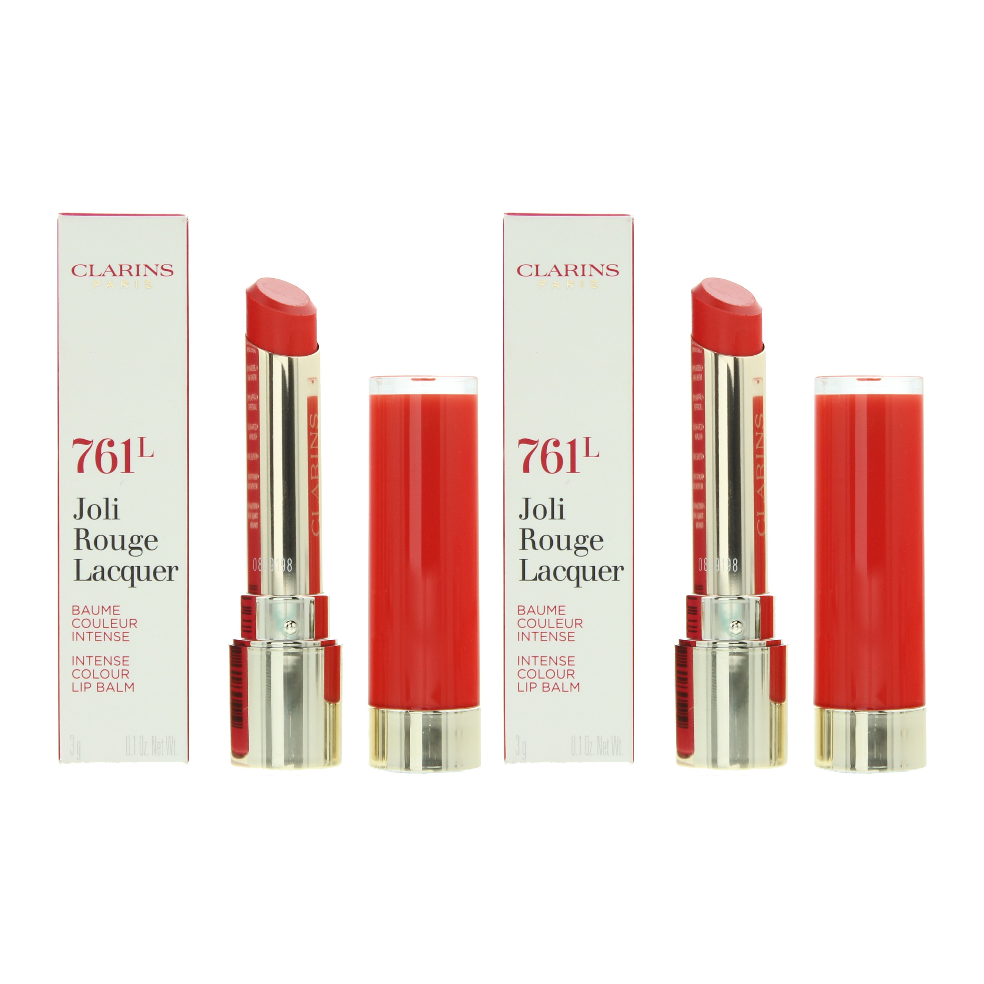 Clarins Joli Rouge Lacquer Intense Colour Lip Balm 3g - 761L Spicy ...