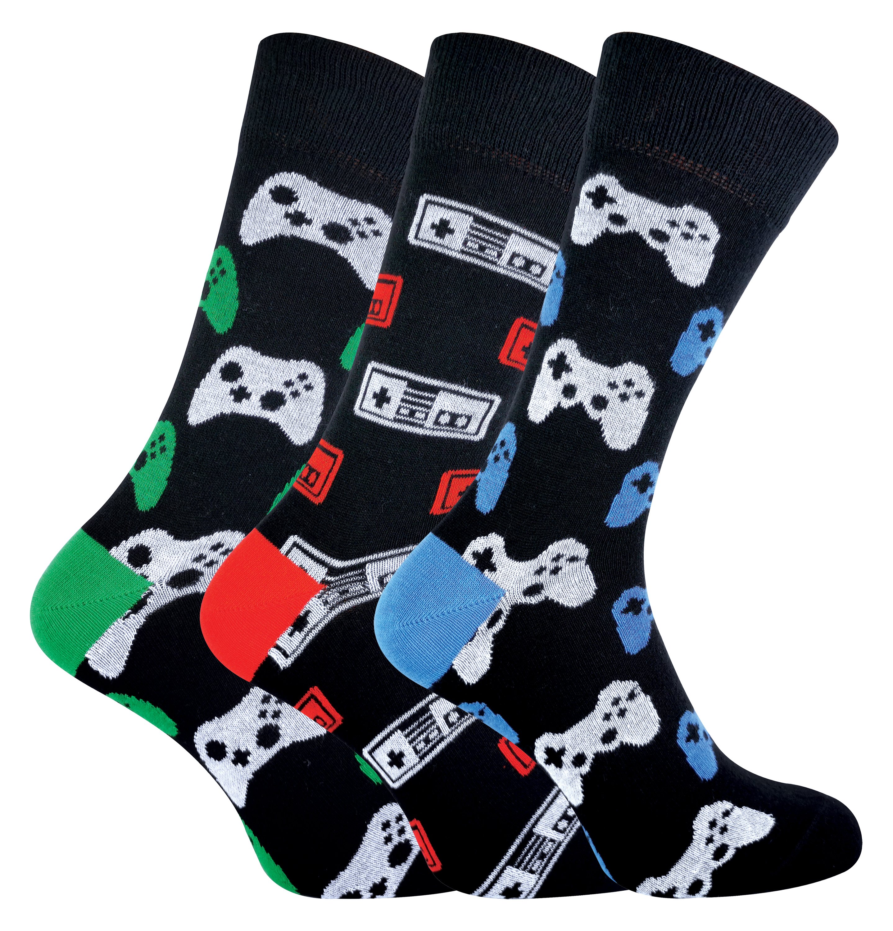 Mens Retro Gaming Funky Novelty Video Game Socks 6-11 | 3 Pairs