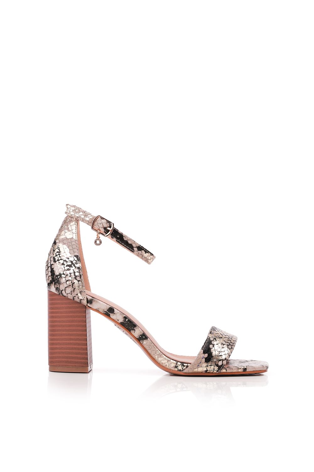 'Meesha' Off White Snake Print Heels