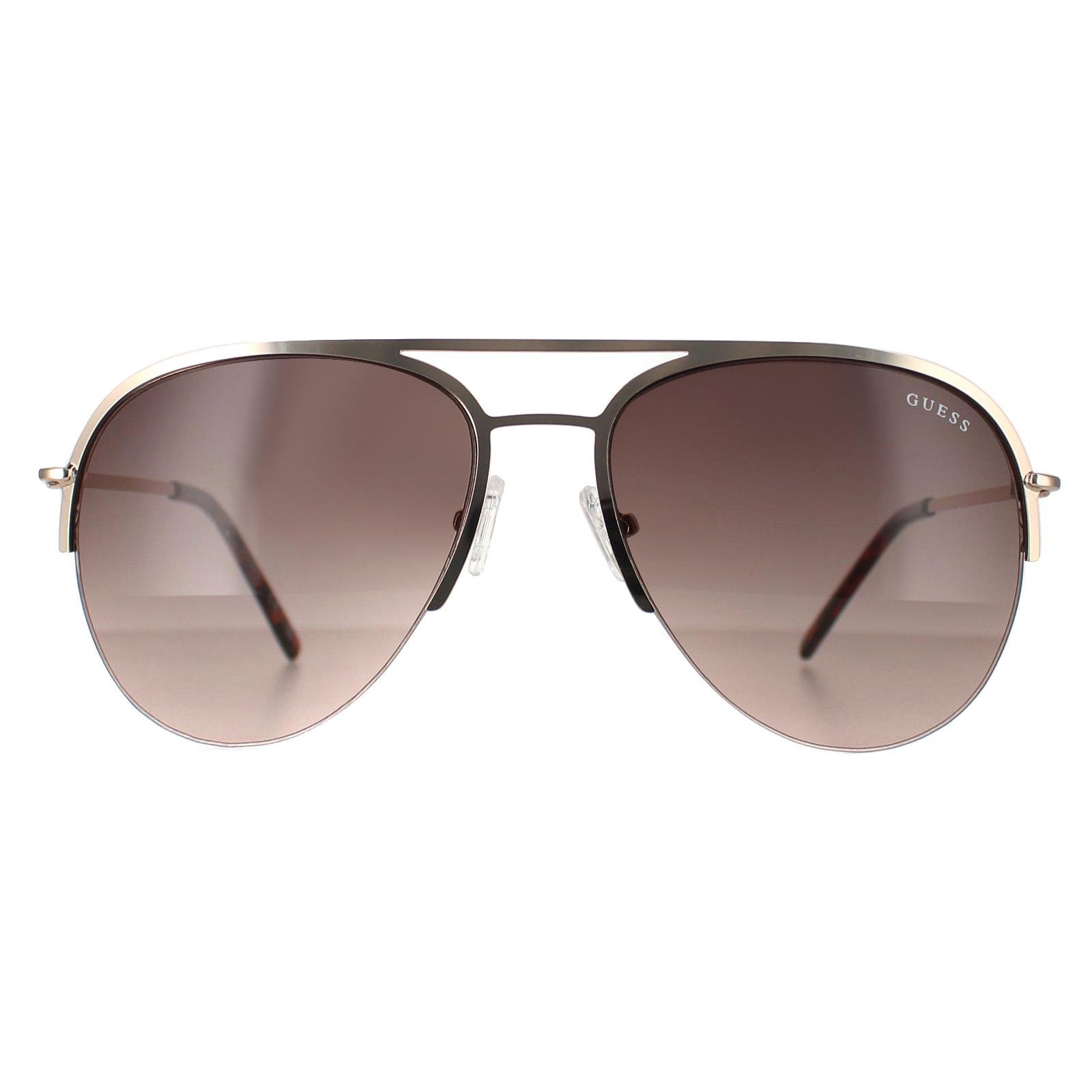 Guess Aviator Mens Gold Brown Gradient GF0224