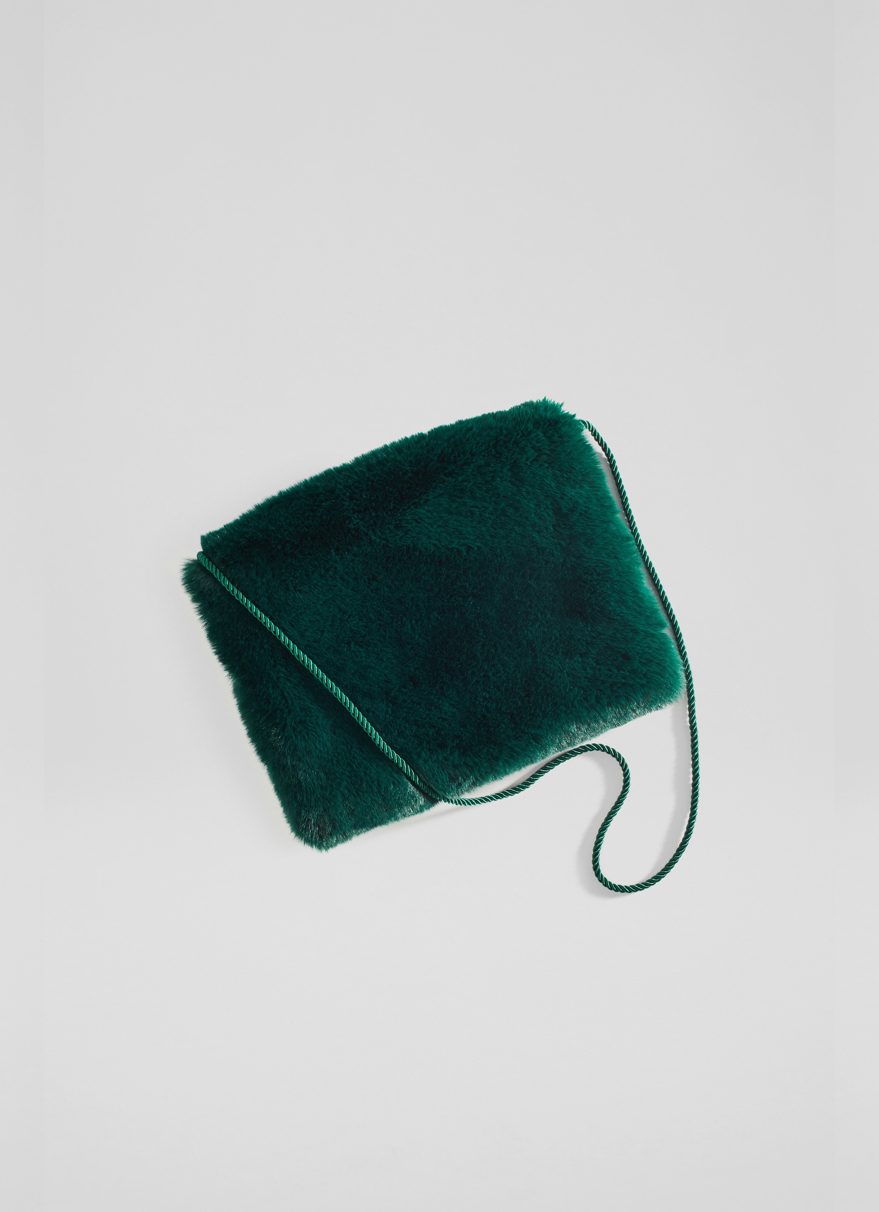 LK Bennett Becca Faux Fur Muff,Forest