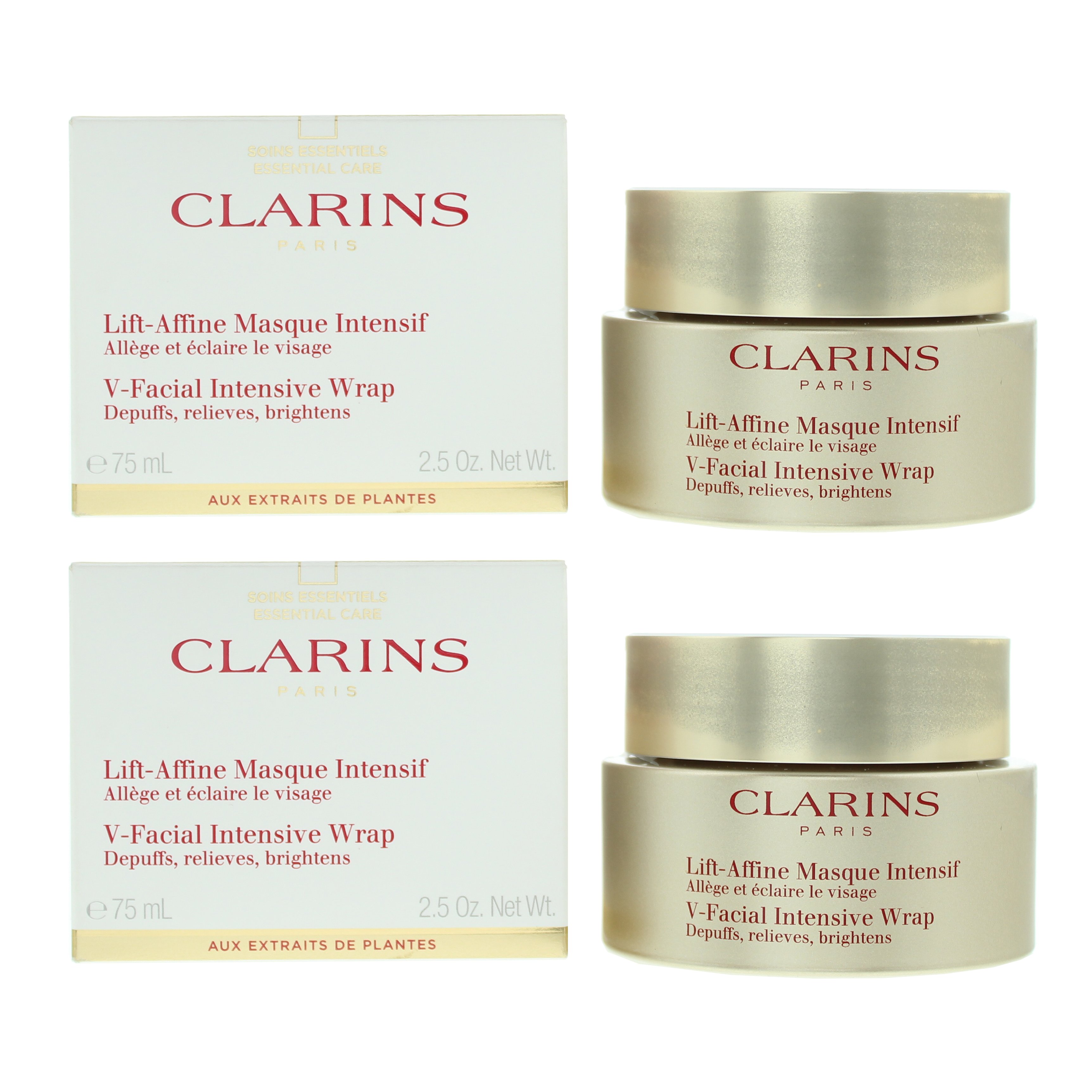 Clarins V-Facial Intensive Wrap Moisturising Cream 75ml x 2