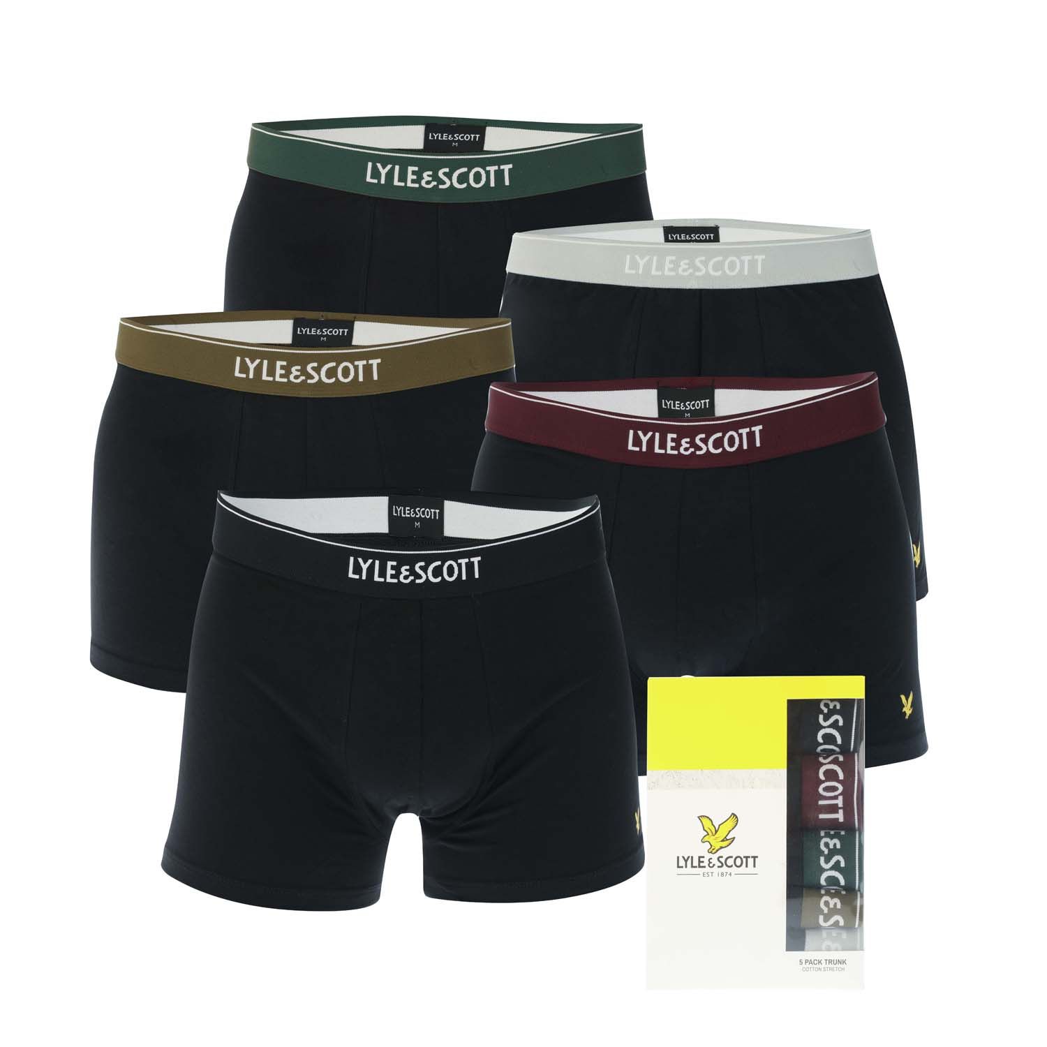 Men's Lyle And Scott Jackson 5 Pack Trunks in Black