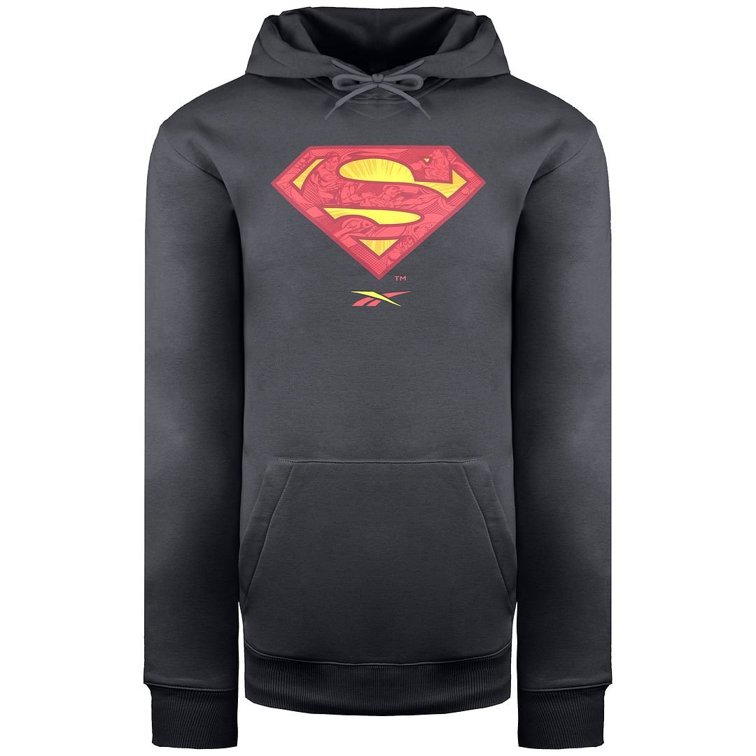 Reebok x DC Superman Hoodie för herrar i mörk grafit