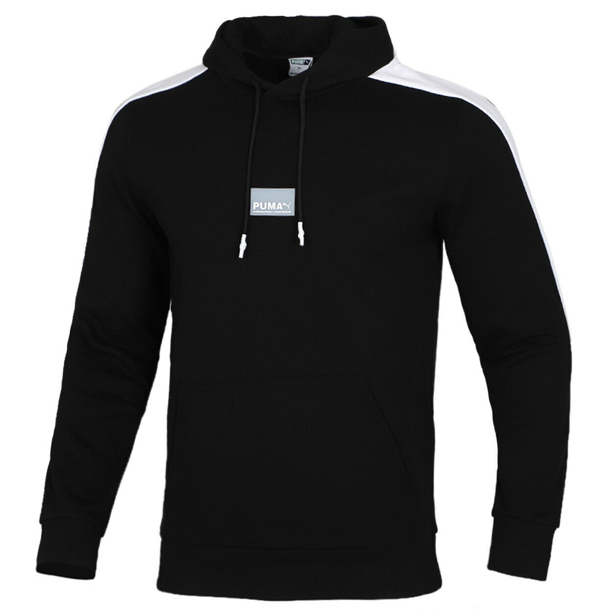 Puma Mens Avenir Graphic Hoodie Taped Logo Jumper Black 598233 01