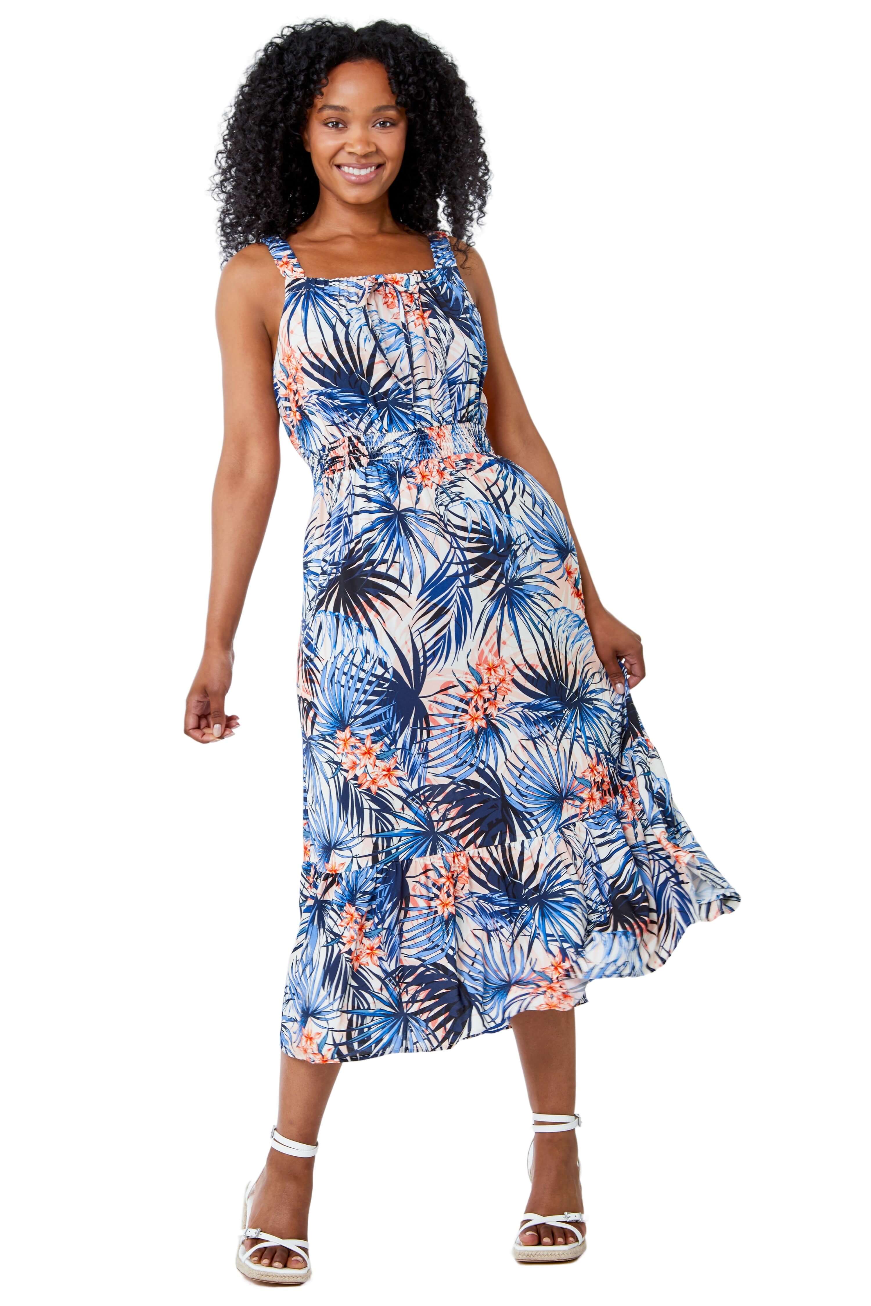 Petite Floral Tiered Midi Sundress