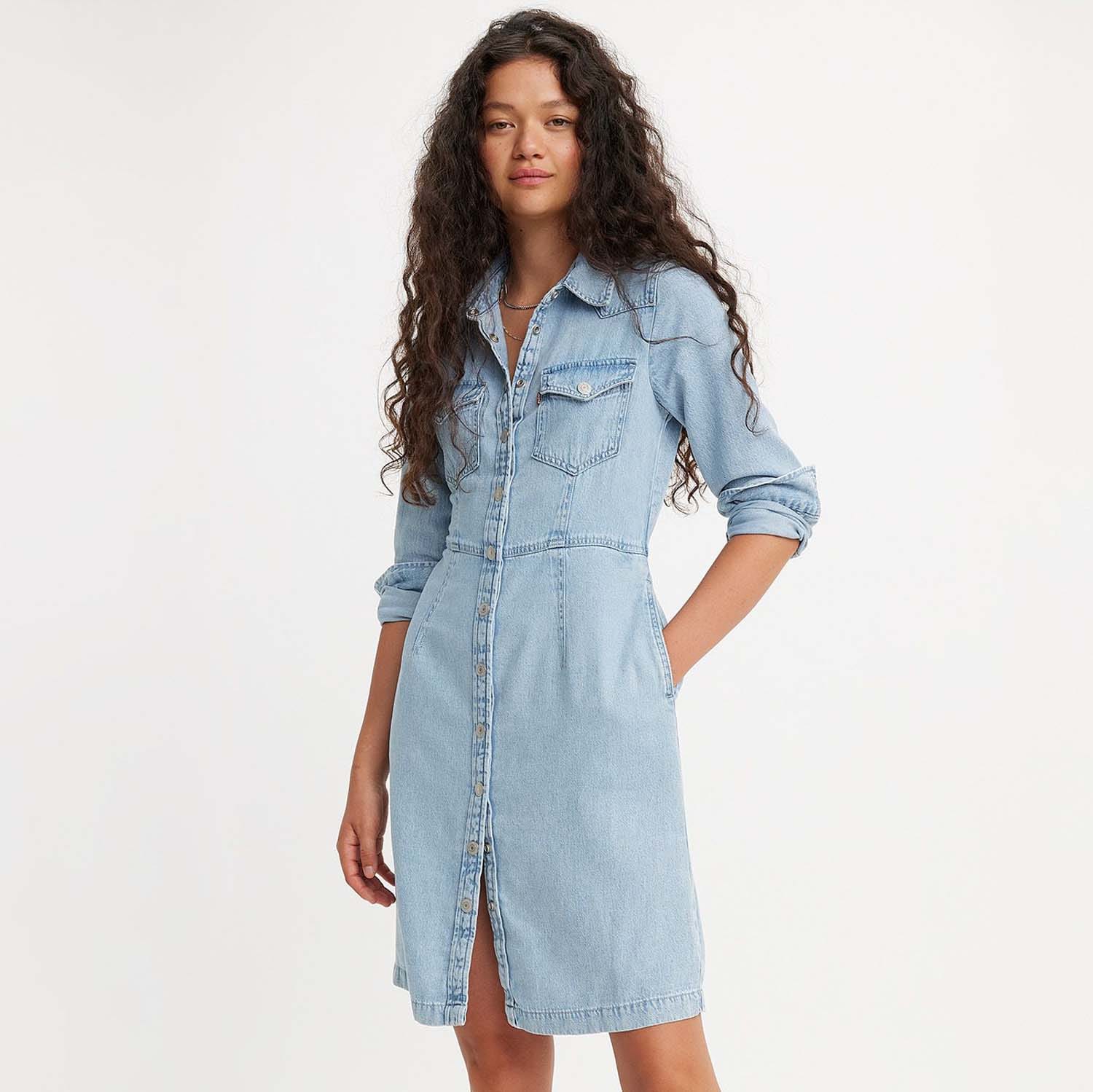 Women's Levis Otto Western Dress in Light Blue