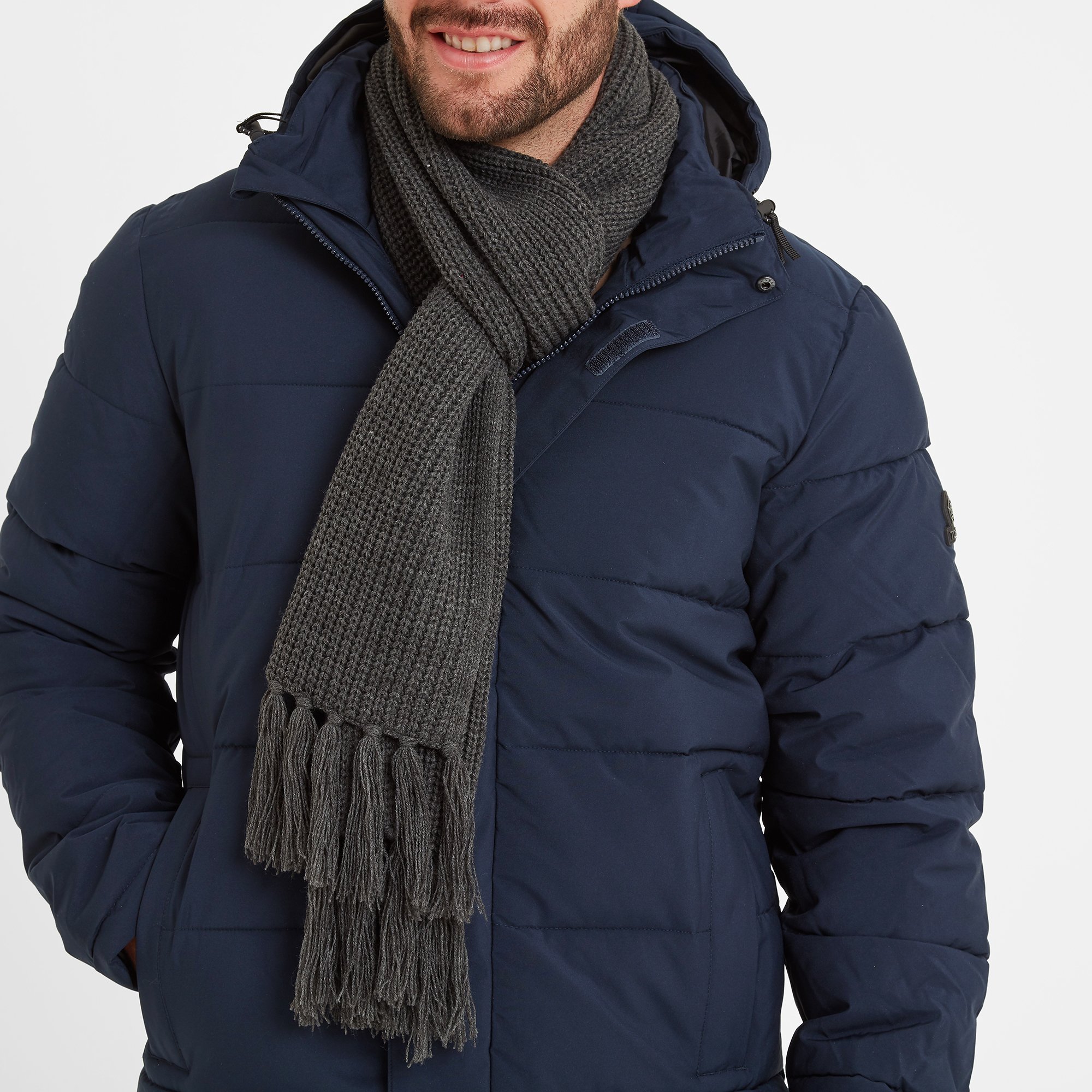Hanlith Ribbed Scarf Dark Grey Marl
