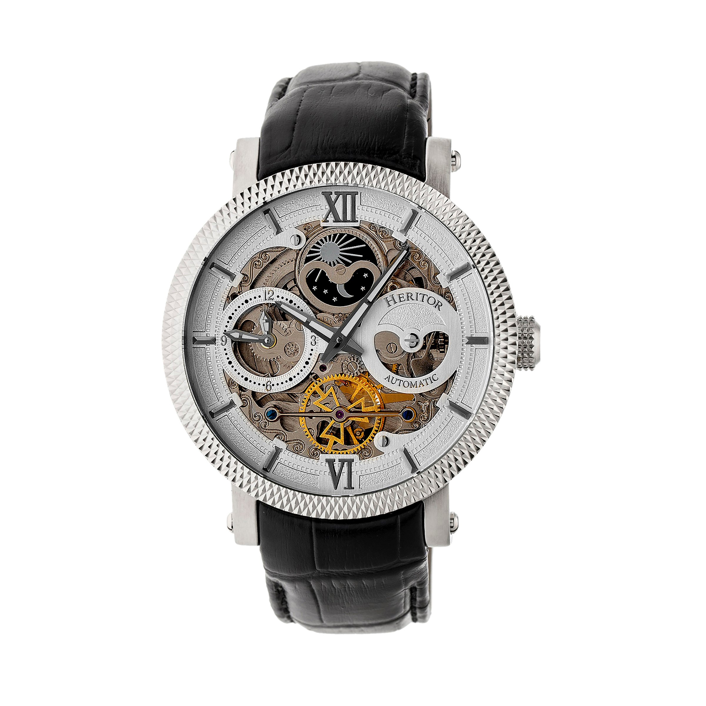 Heritor Automatic Aries Skeleton klocka med läderarmband