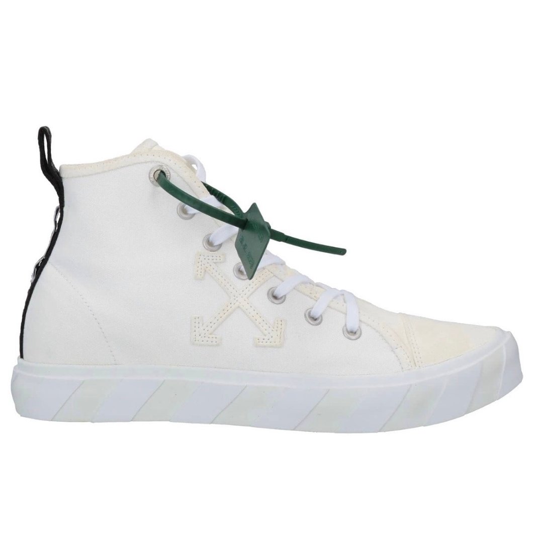 Off-White Mid Top Vulcanized Canvas White Sneakers
