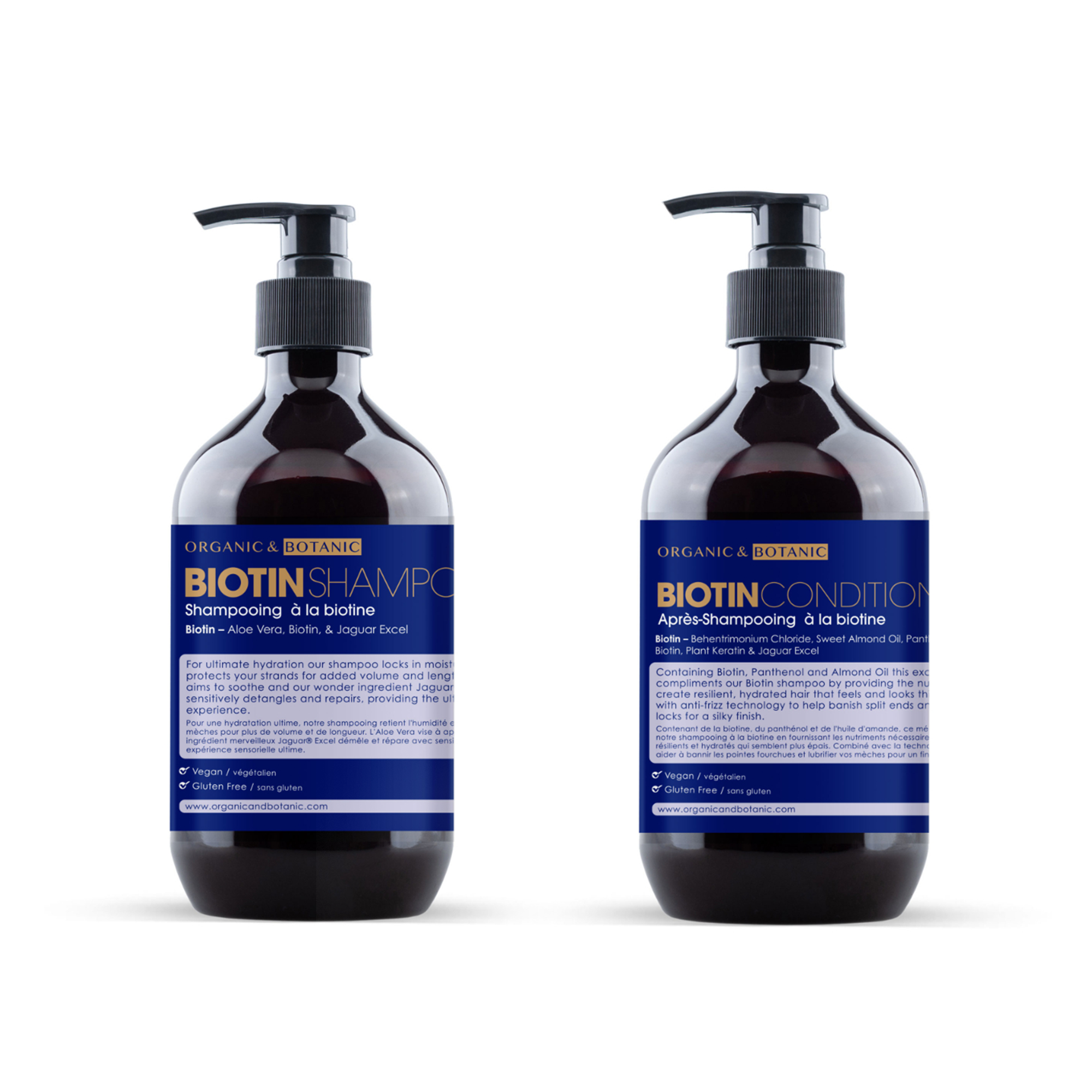 Organic & Botanic Biotin Shampoo & Conditioner Set (500ml & 500ml)