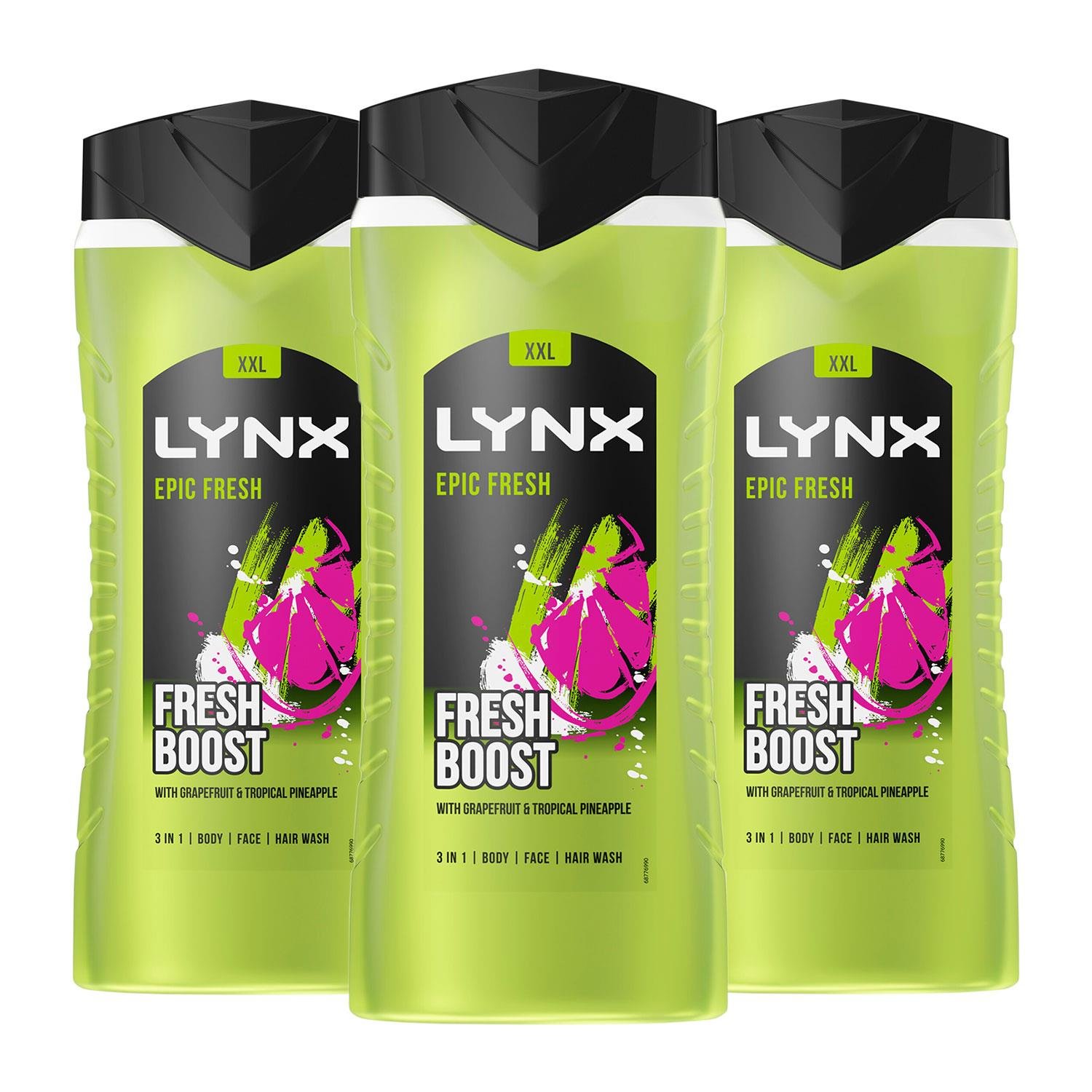 Lynx Epic Fresh Shower Gel Grapefruit & Tropical Pineapple Scent 500ml ...