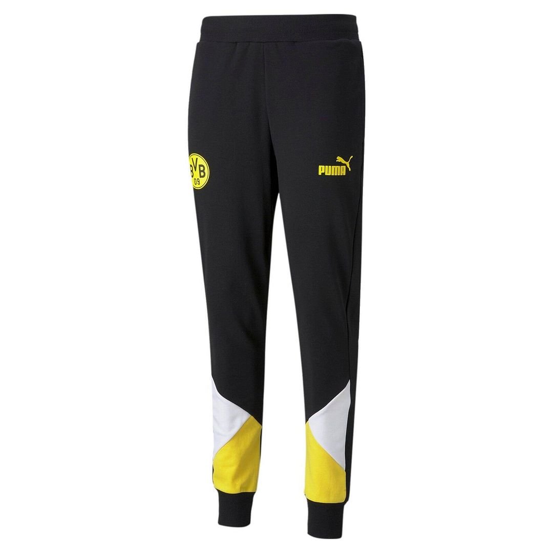 Puma BVB Borussia Dortmund Black Stretch Mens Football Track Pants ...