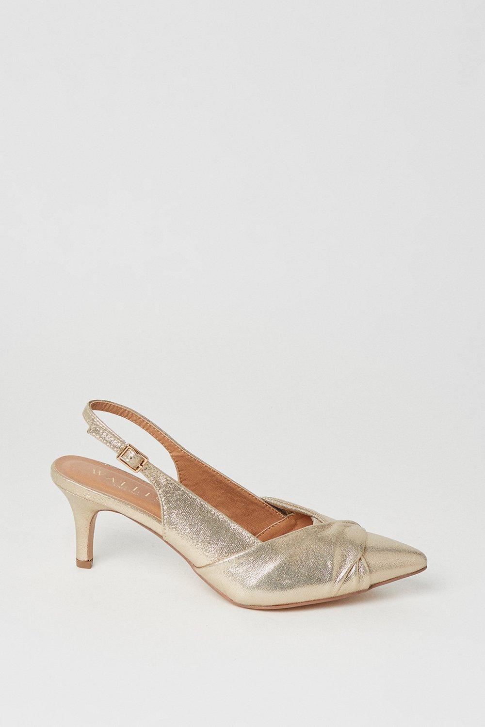 Delish Twist Front Slingback Pointed Court Shoes