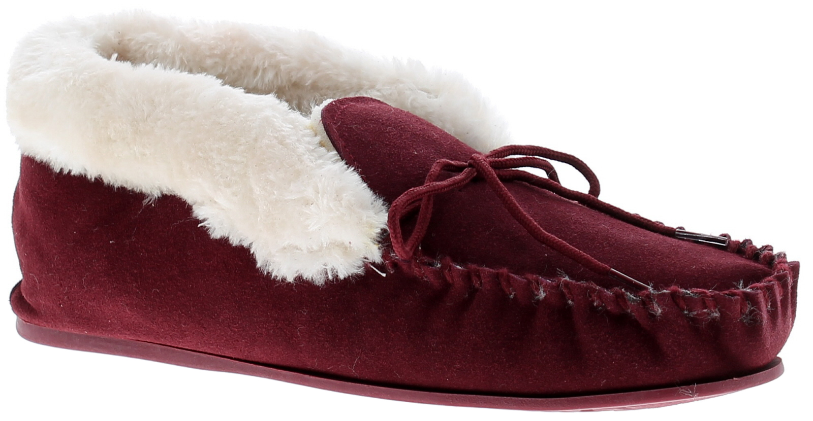 Hush Puppies Phillipa Women's Fluffy Suede Slippers Memory Foam Burgundy