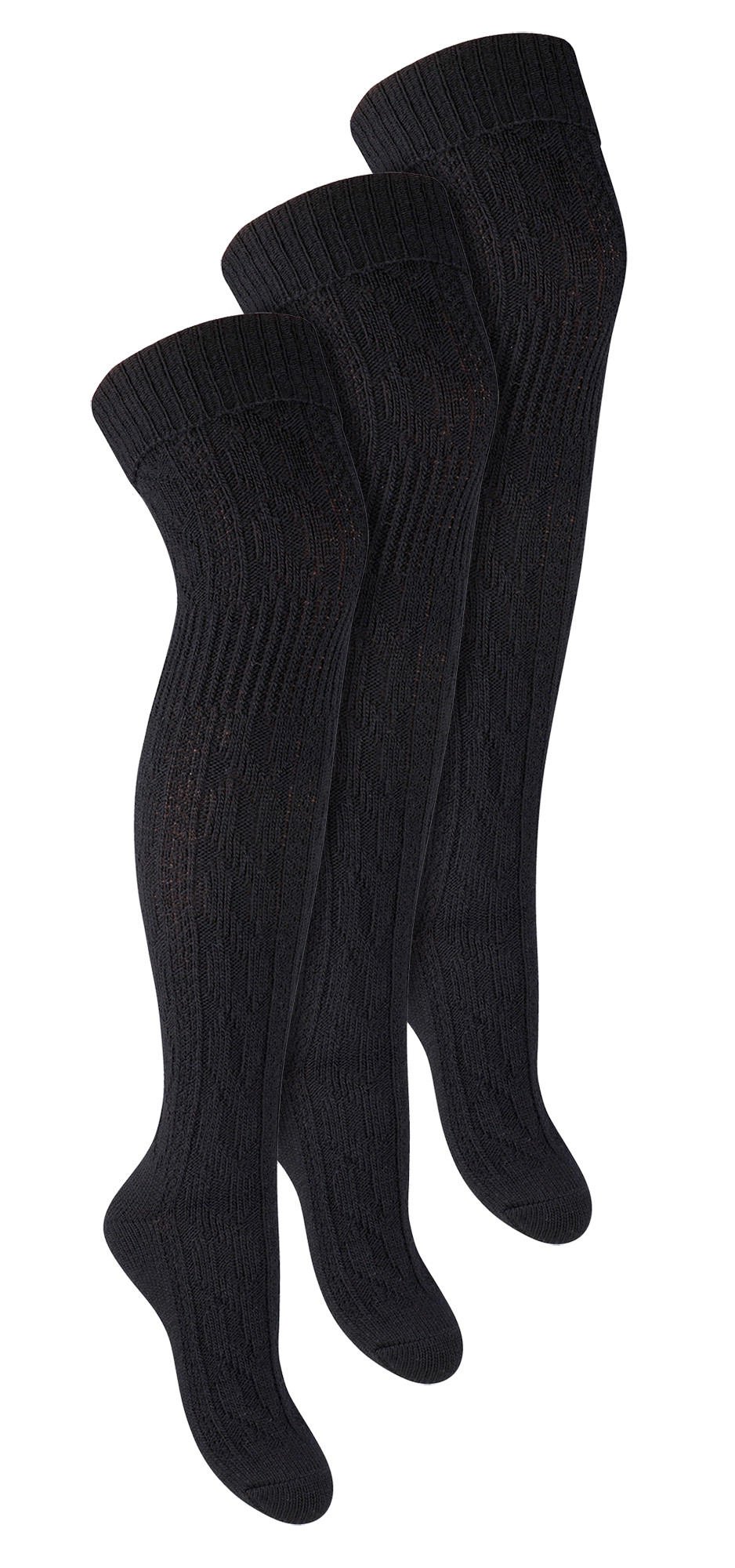 3 Pairs Womens Over The Knee Wool Socks | Steven | Ladies Extra Long ...