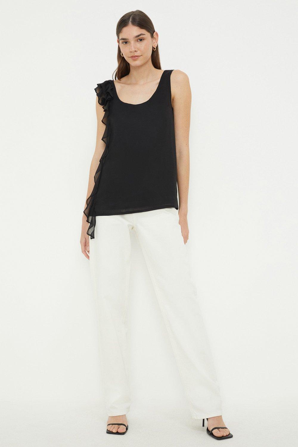 Chiffon Ruffle Vest Top