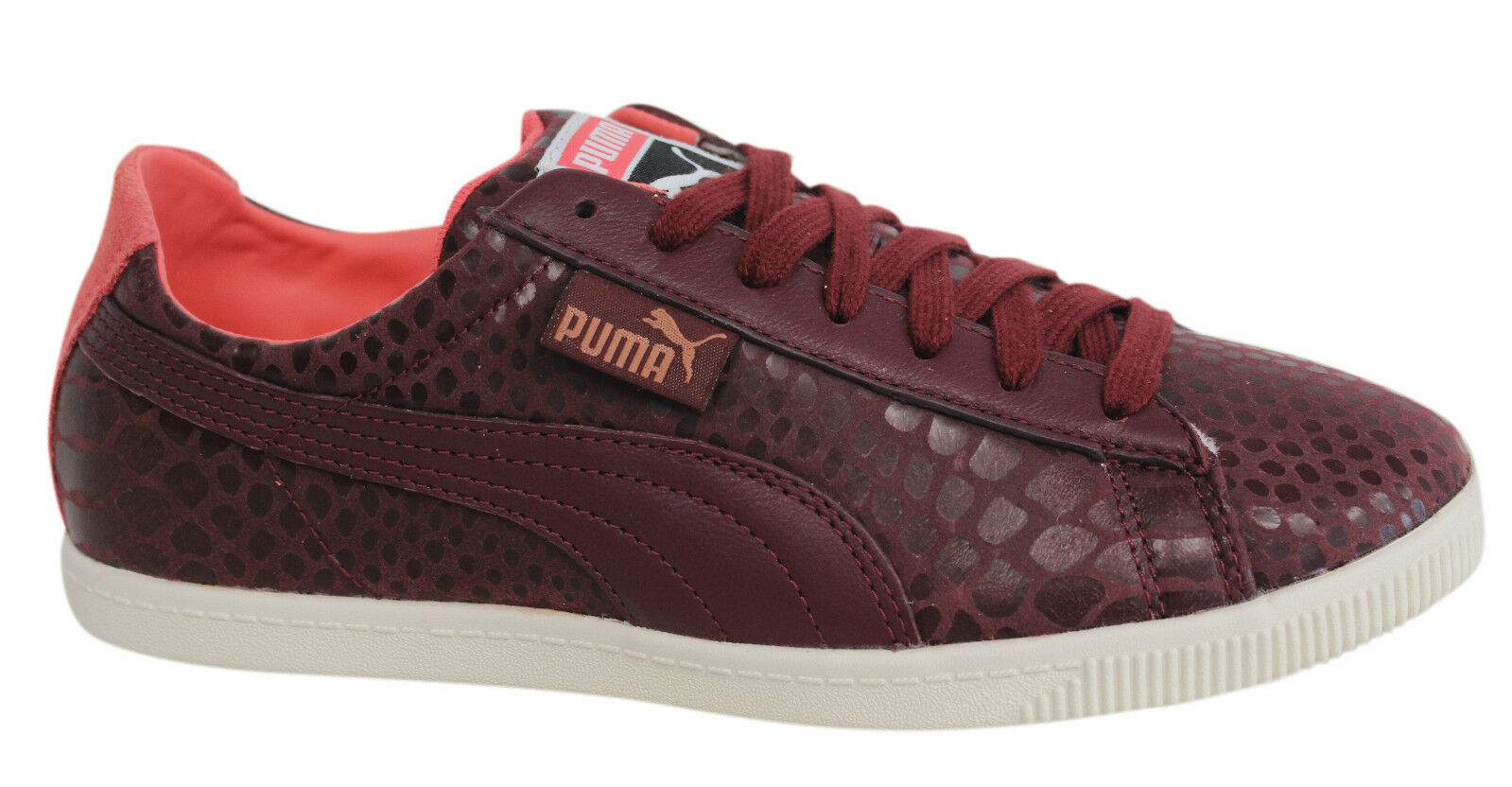 Puma Glyde Lo Hyper Womens Lace Up Burgundy Textile Trainers 357277 03 B34A
