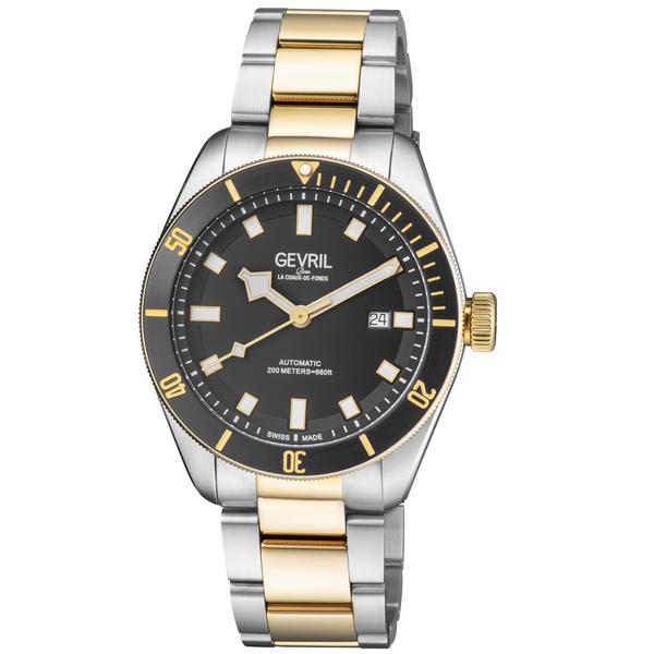 Gevril Men's Yorkville Swiss Automatic Sellita SW200 Black Dial IP ...