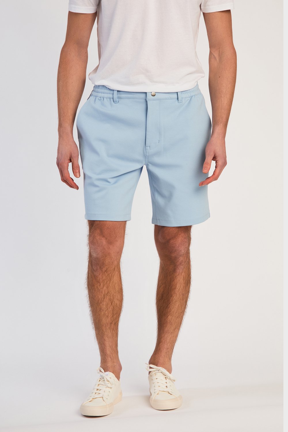 Baby Blue Jersey Shorts With Drawstring