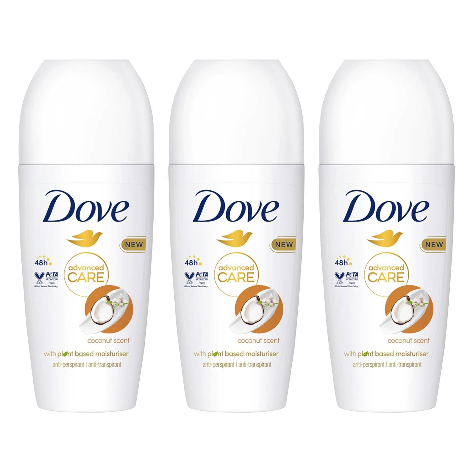 Dove Antiperspirant Advanced Care Deodorant with Coconut Scent 48H ...