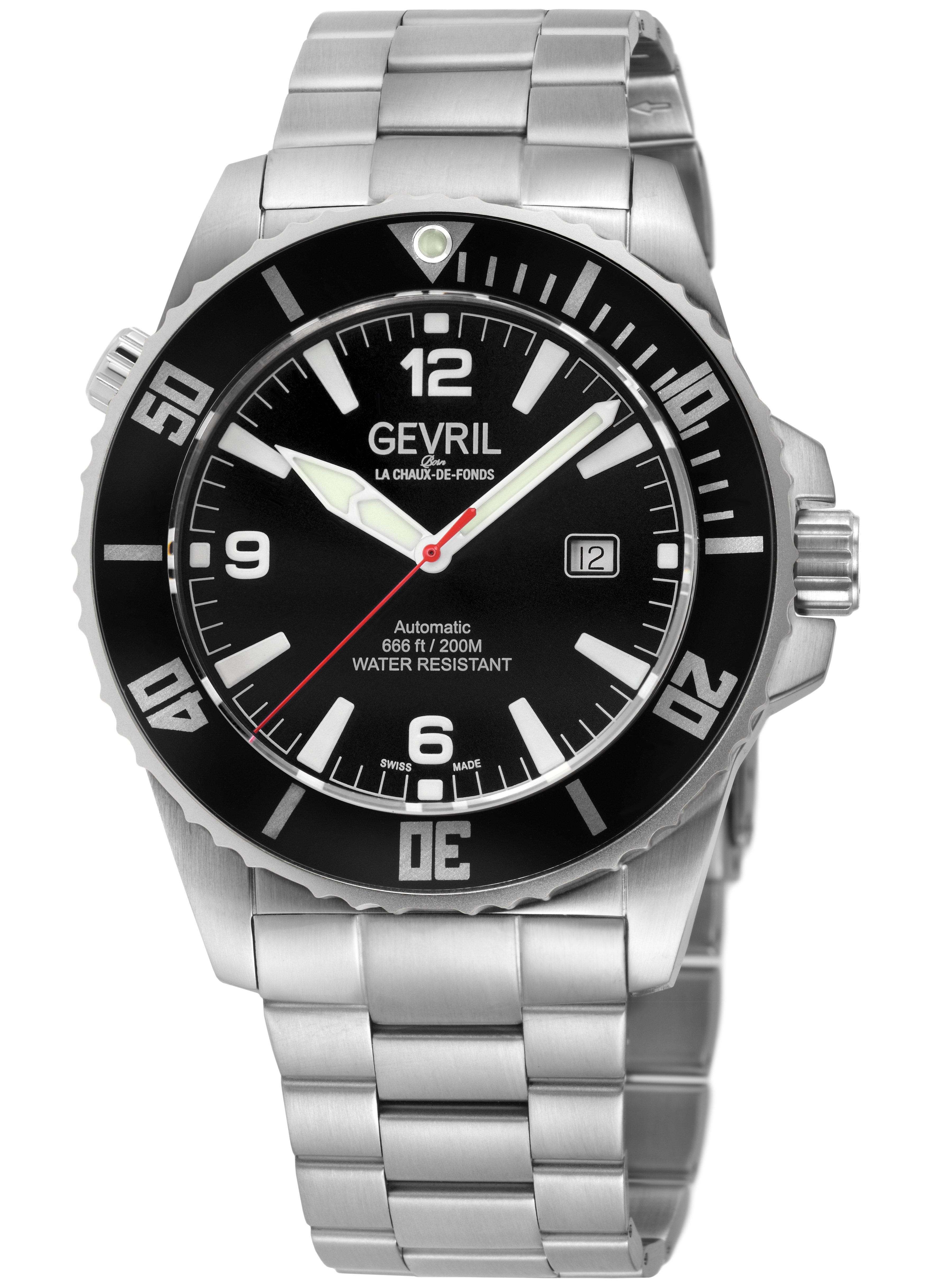 Gevril Herren Canal Street Swiss Automatic 3 Zeiger, Sellita SW200 Uhrwerk, zweifarbiges 316L ...