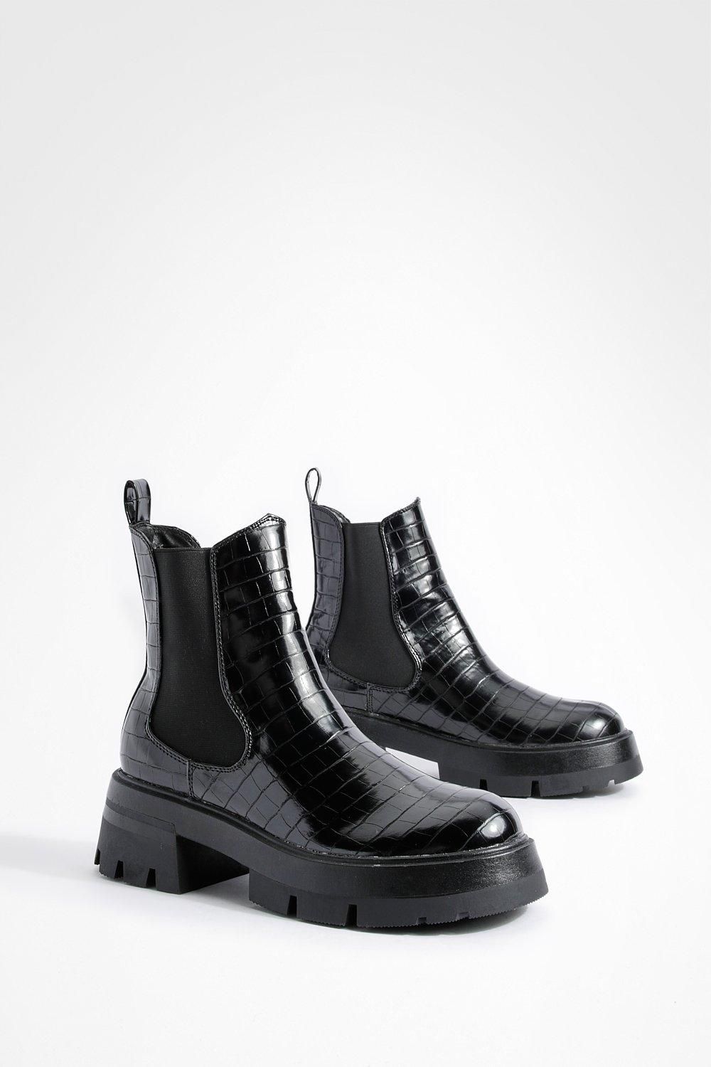 Cleated Sole Chunky Chelsea Boots