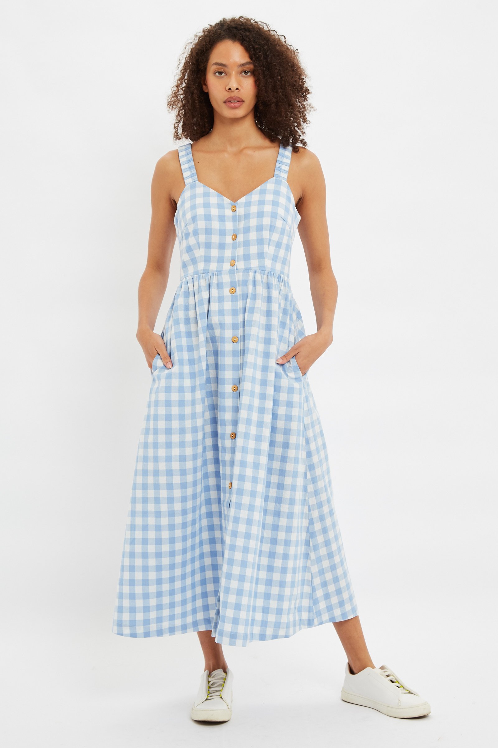 Clover Picnic Check Midi Sundress