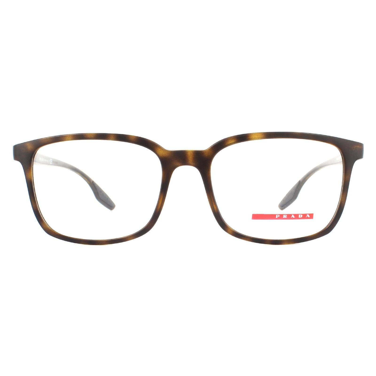 Prada Sport Rectangular Shiny Havana Mens Glasses Frames