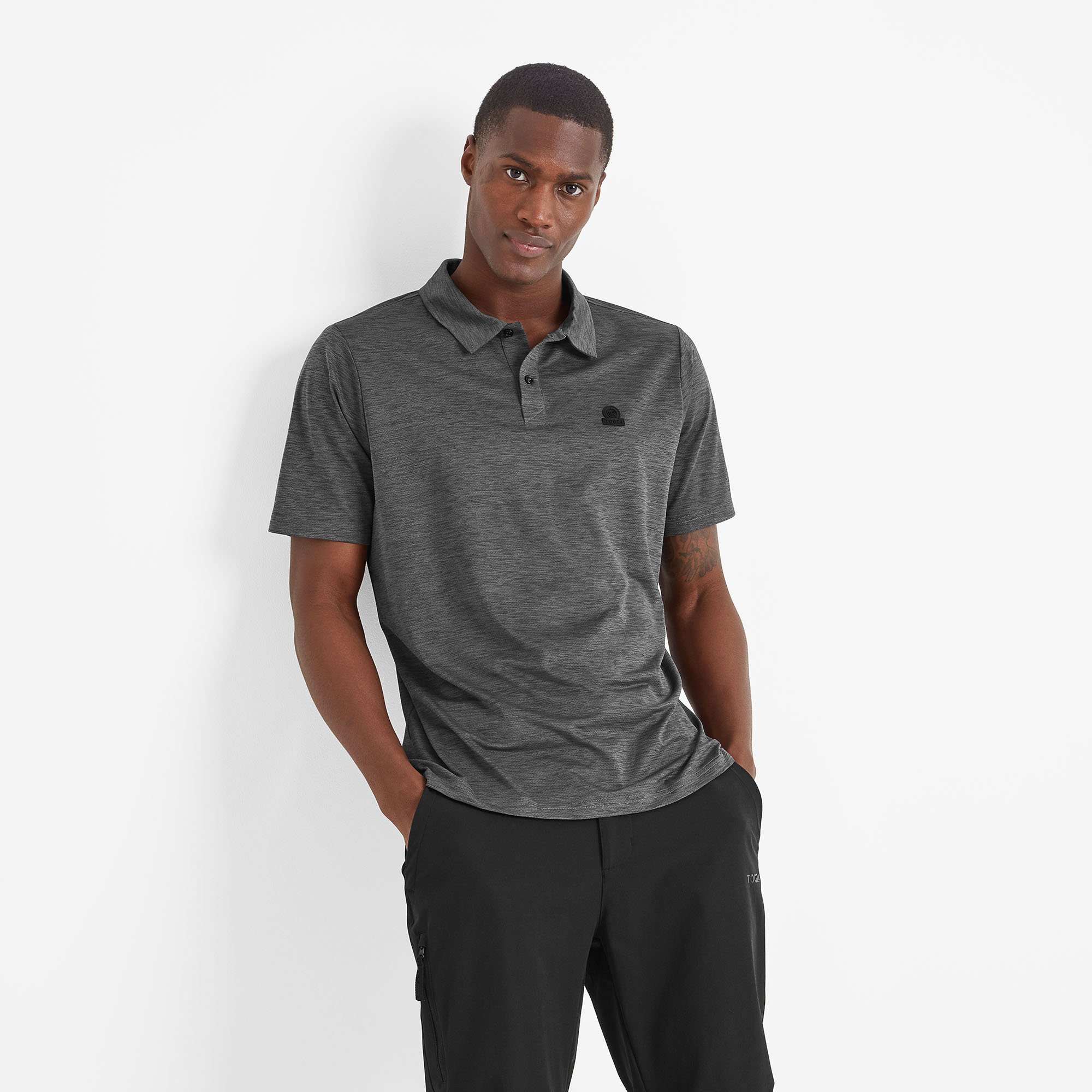 Trig Mens Tech Short Sleeve Top Soot Grey Marl