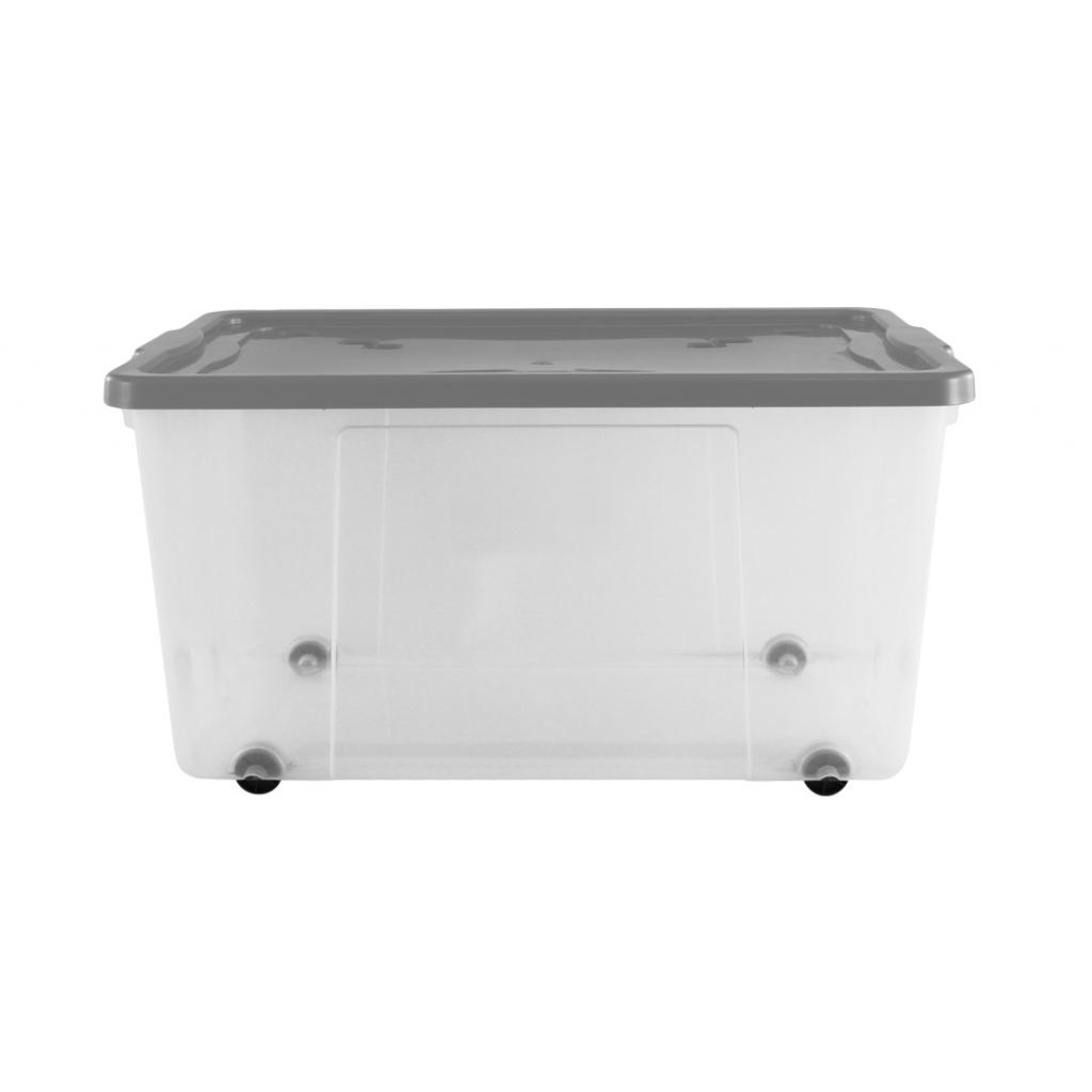 Premier Plastic Wheeled Storage Box (Clear/Platinum)