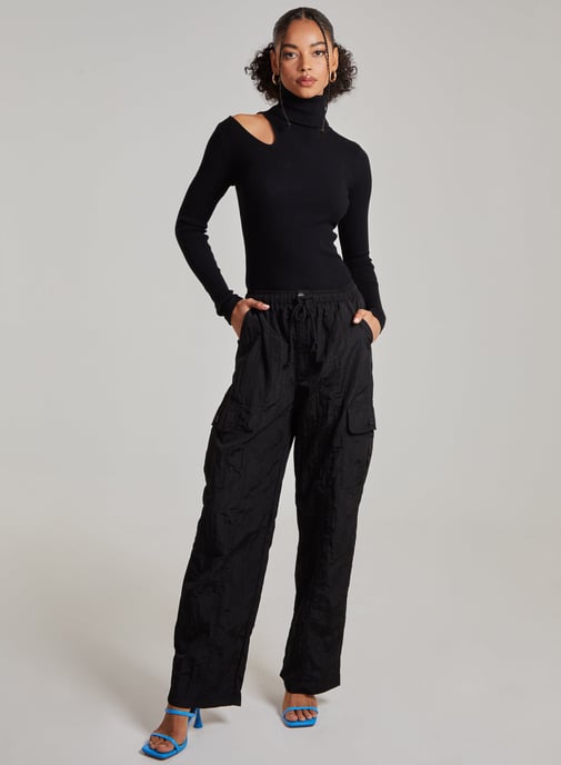 Knit Cut Out Turtle Neck Top